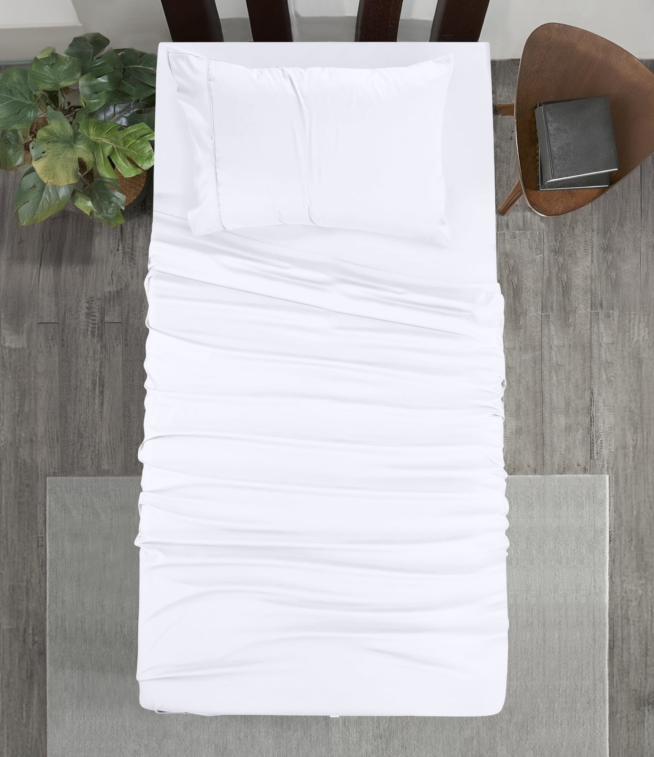 Utopia Bedding 3-Piece Twin Bed Sheets Set, Microfiber, White, Fade ...