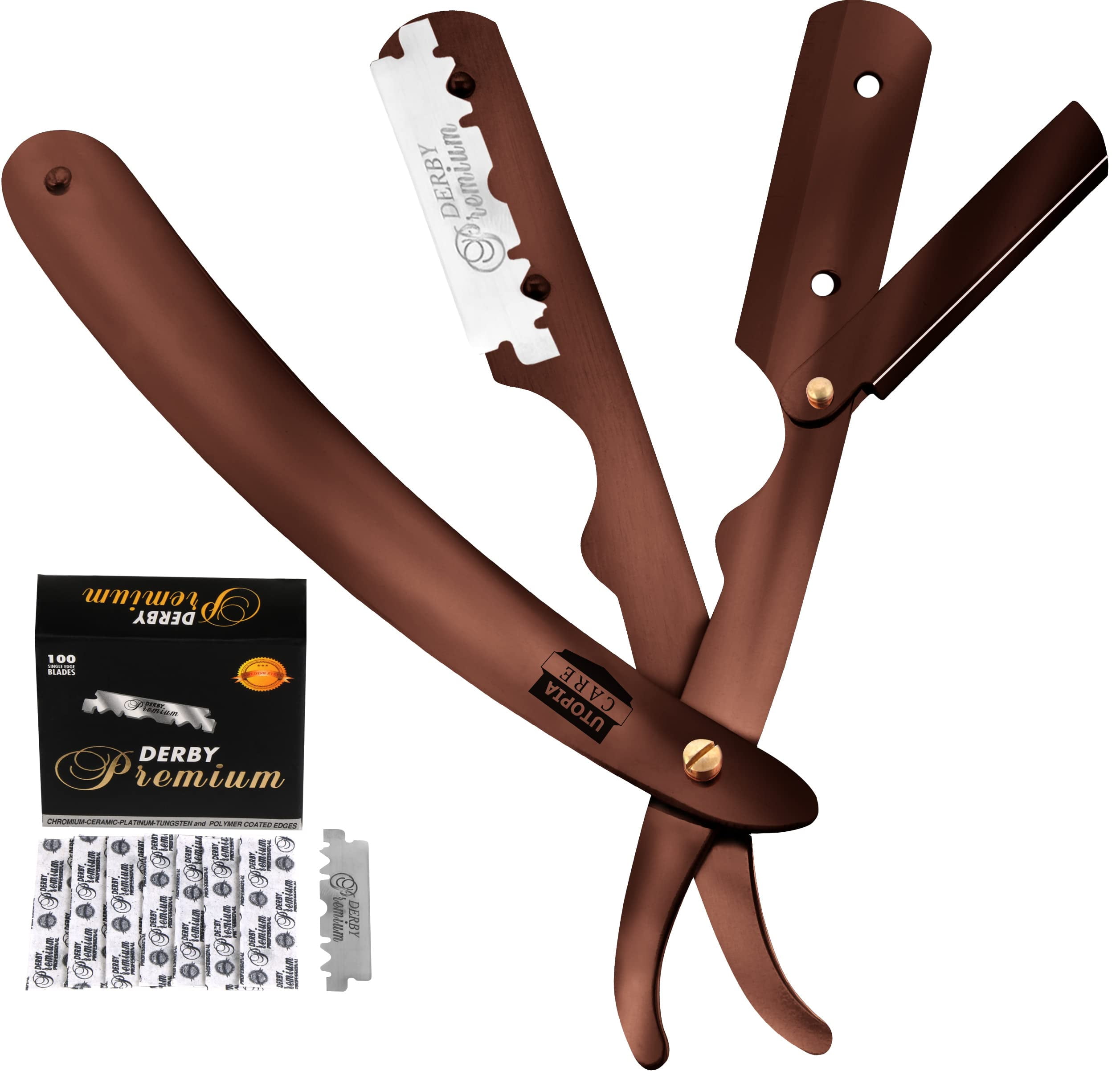 Utopia Care Professional Barber Straight Edge Razor Safety with 100 ...