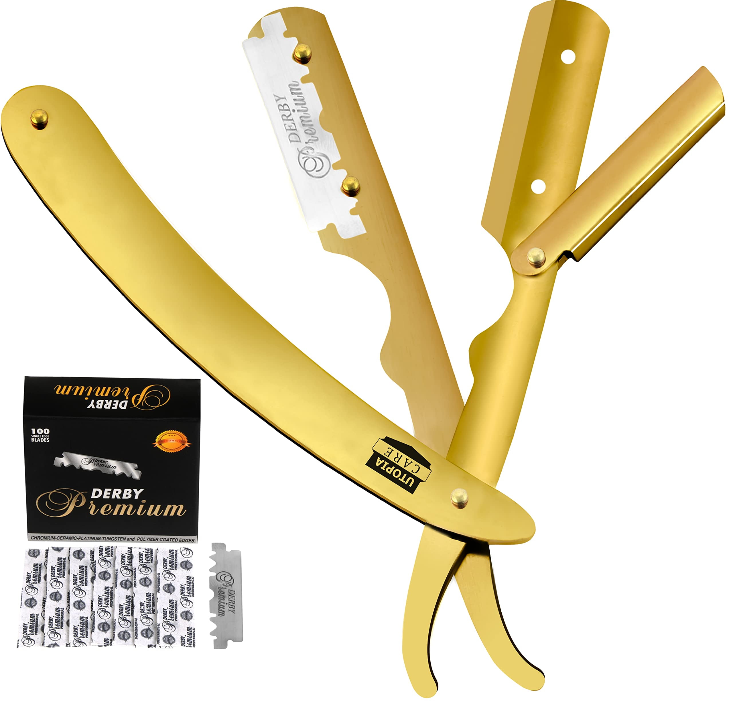 Utopia Care Professional Barber Straight Edge Razor Safety with 100 ...