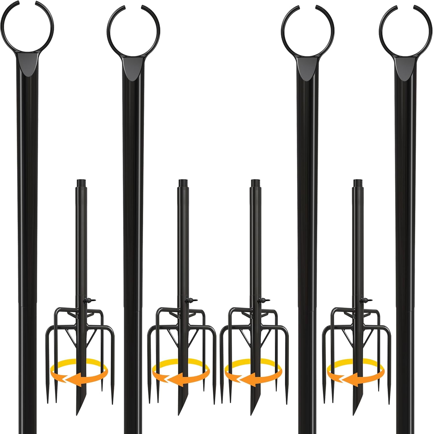 Utopia Home 4 Pack String Light Poles 9FT, Light Poles for Outside ...