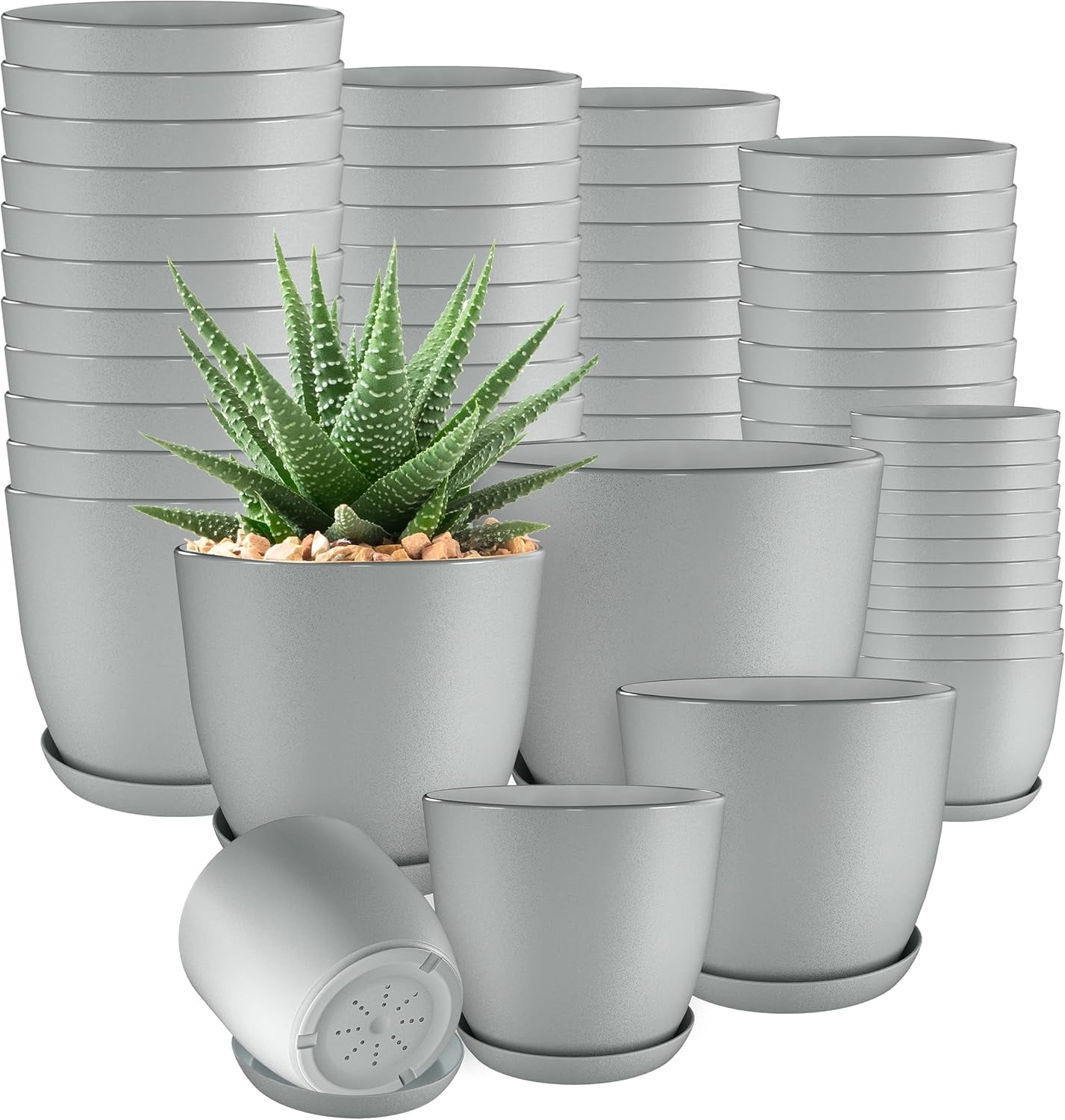 Utopia Home - Pots with Drainage - 7/6.6/6/5.3/4.8 Inches Home Decor ...
