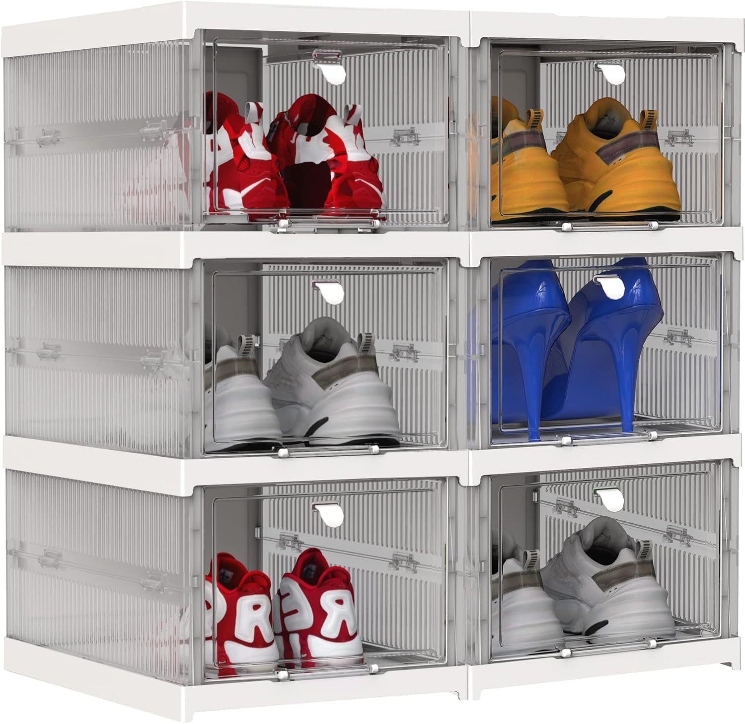 Utopia Home Shoe Organizer - Plastic Stackable Shoe Storage Organizer for Closet, Space Saving ...