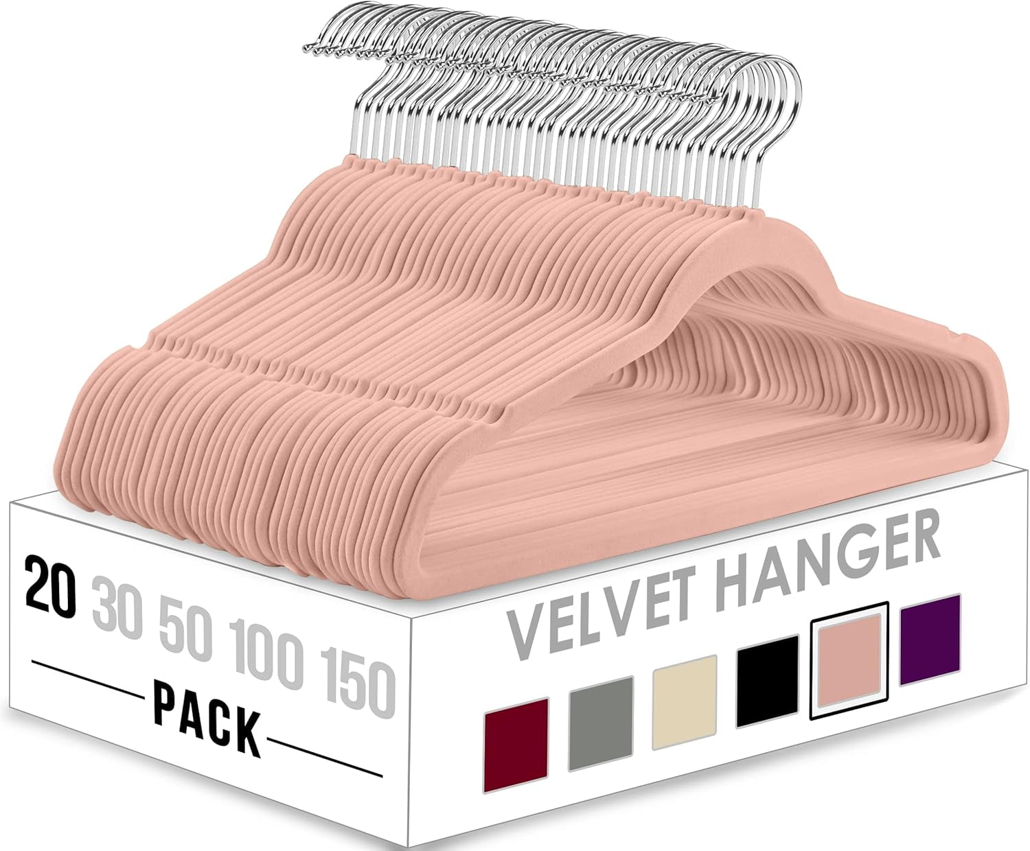 Utopia Home Velvet Hangers 20 Pack - Non-Slip Clothes Hangers - Pink ...