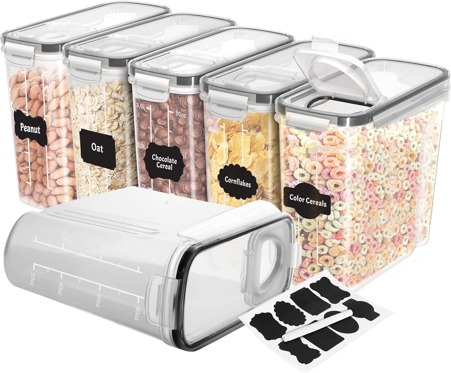 Utopia Kitchen Cereal Containers Storage - Liter Airtight Food Storage ...