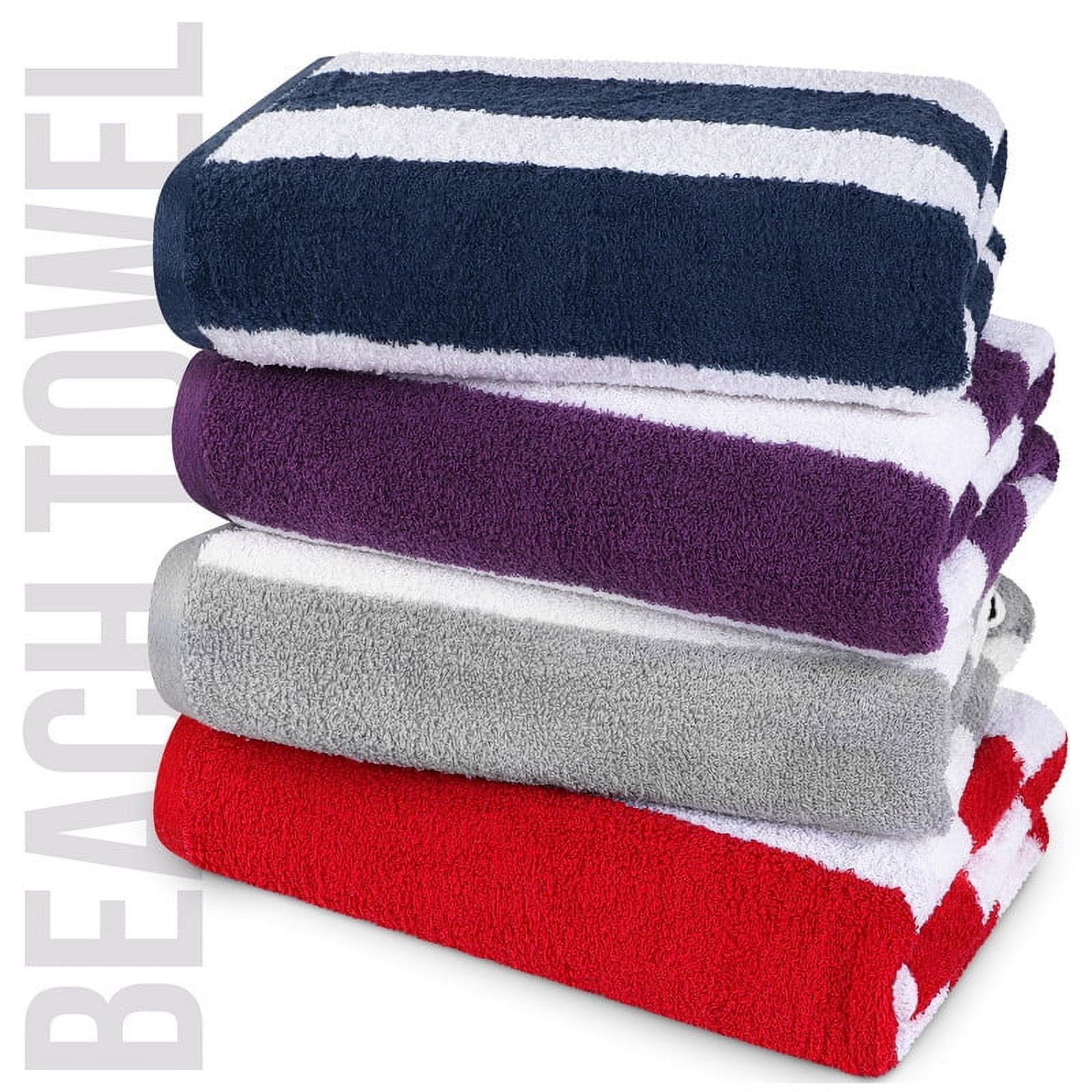 Utopia Towels 4-Pack Cabana Stripe Oversized Beach Towels 30" X 60 ...