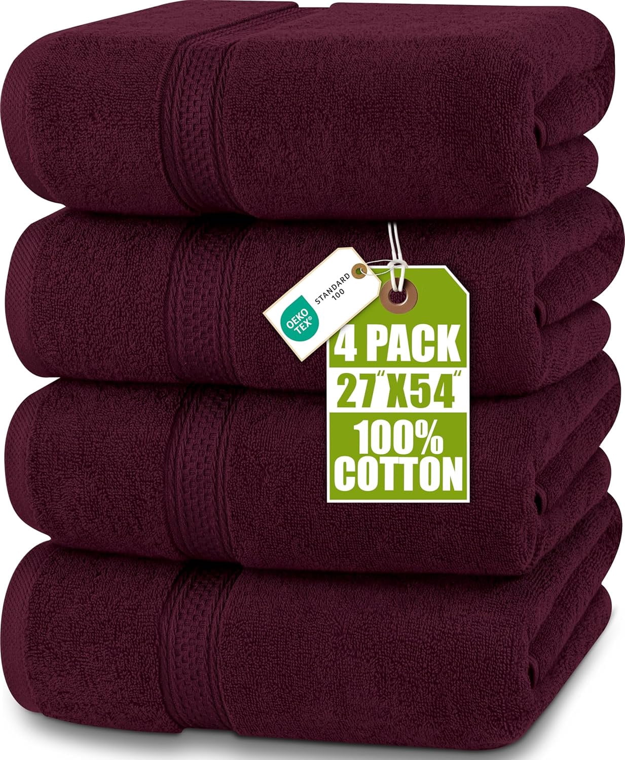Utopia Towels 4 Pack Premium Bath Towels Set, 27 by 54 Inches, 100% ...