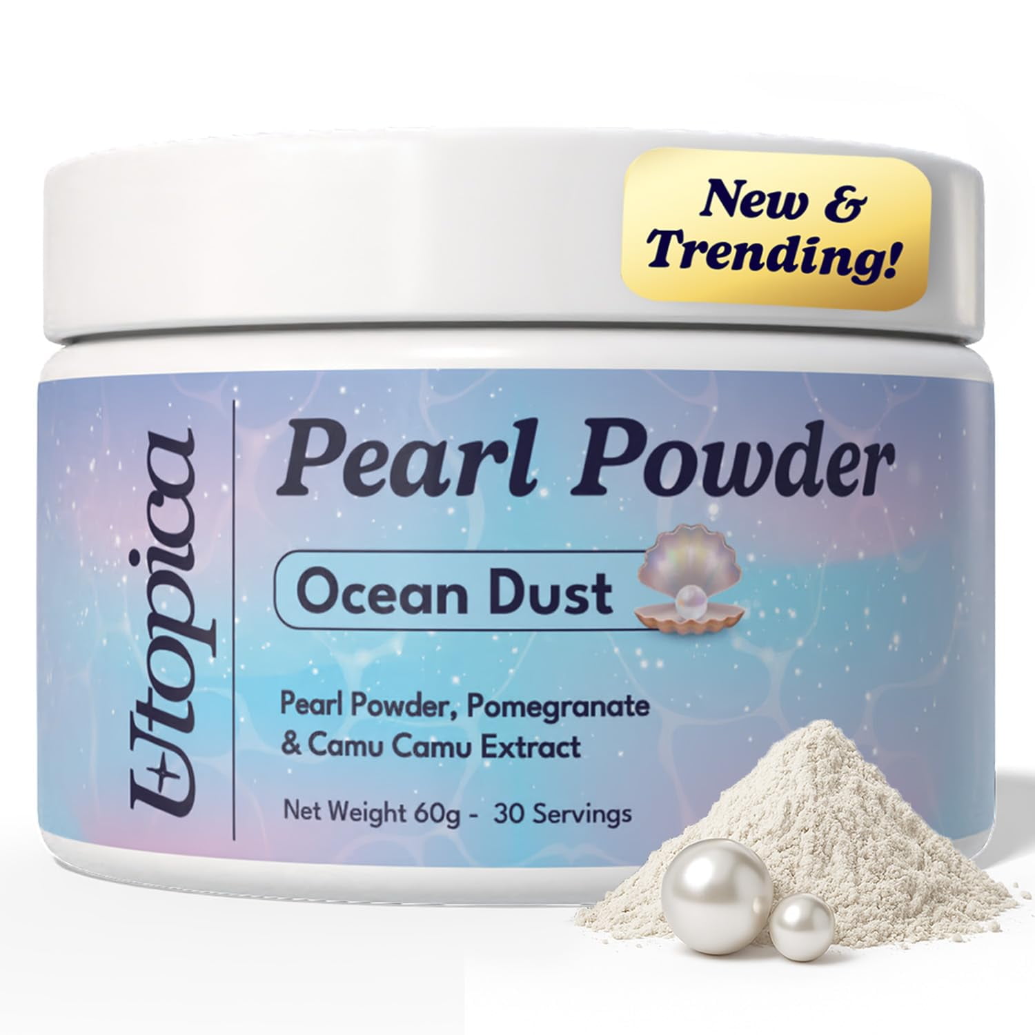 Utopica Pearl Powder for Skin - Natural Freshwater Pearl Powder for ...