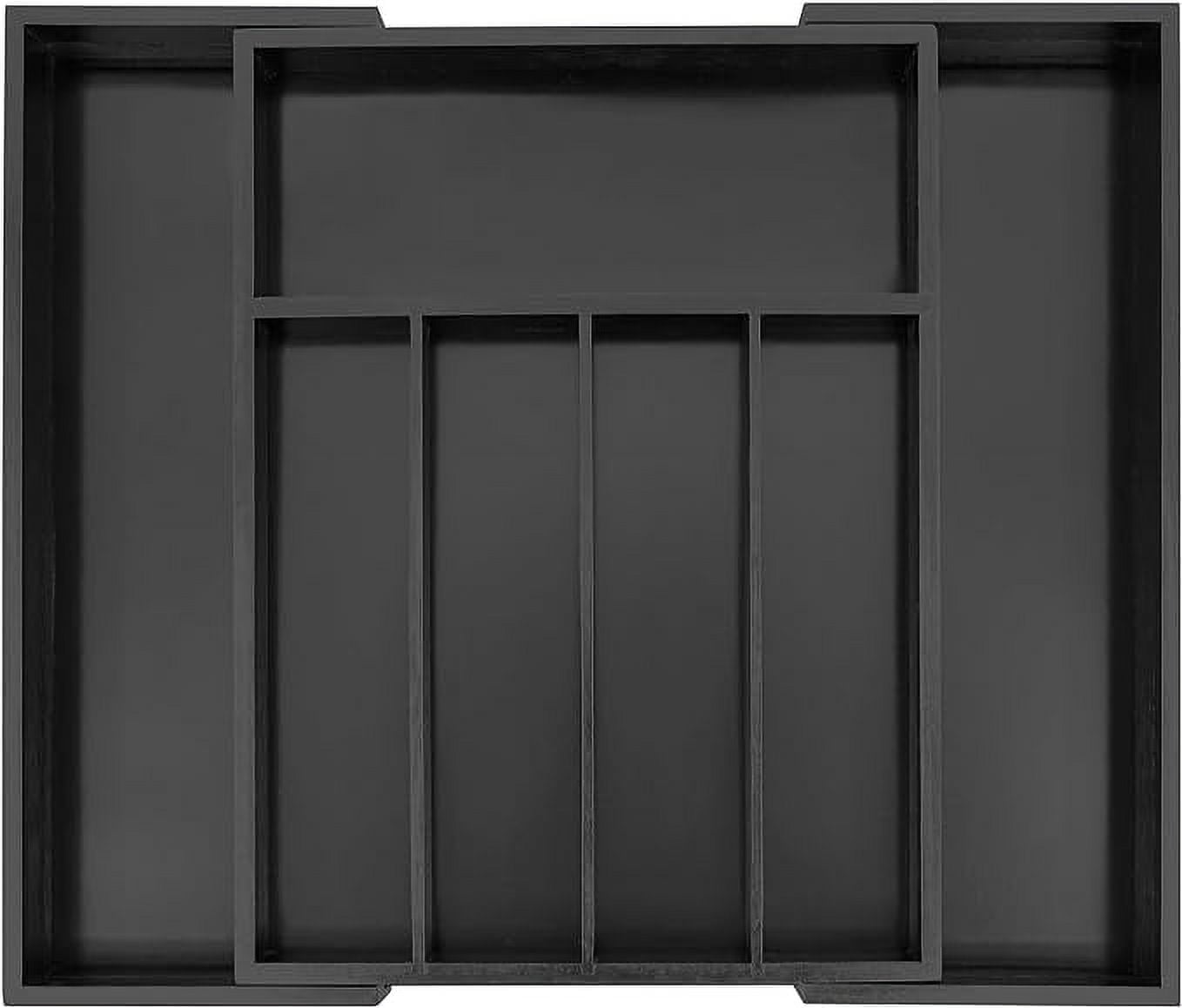 Utoplike Bamboo Black 5-7 Slots Silverware Drawer Organizer, Expandable ...