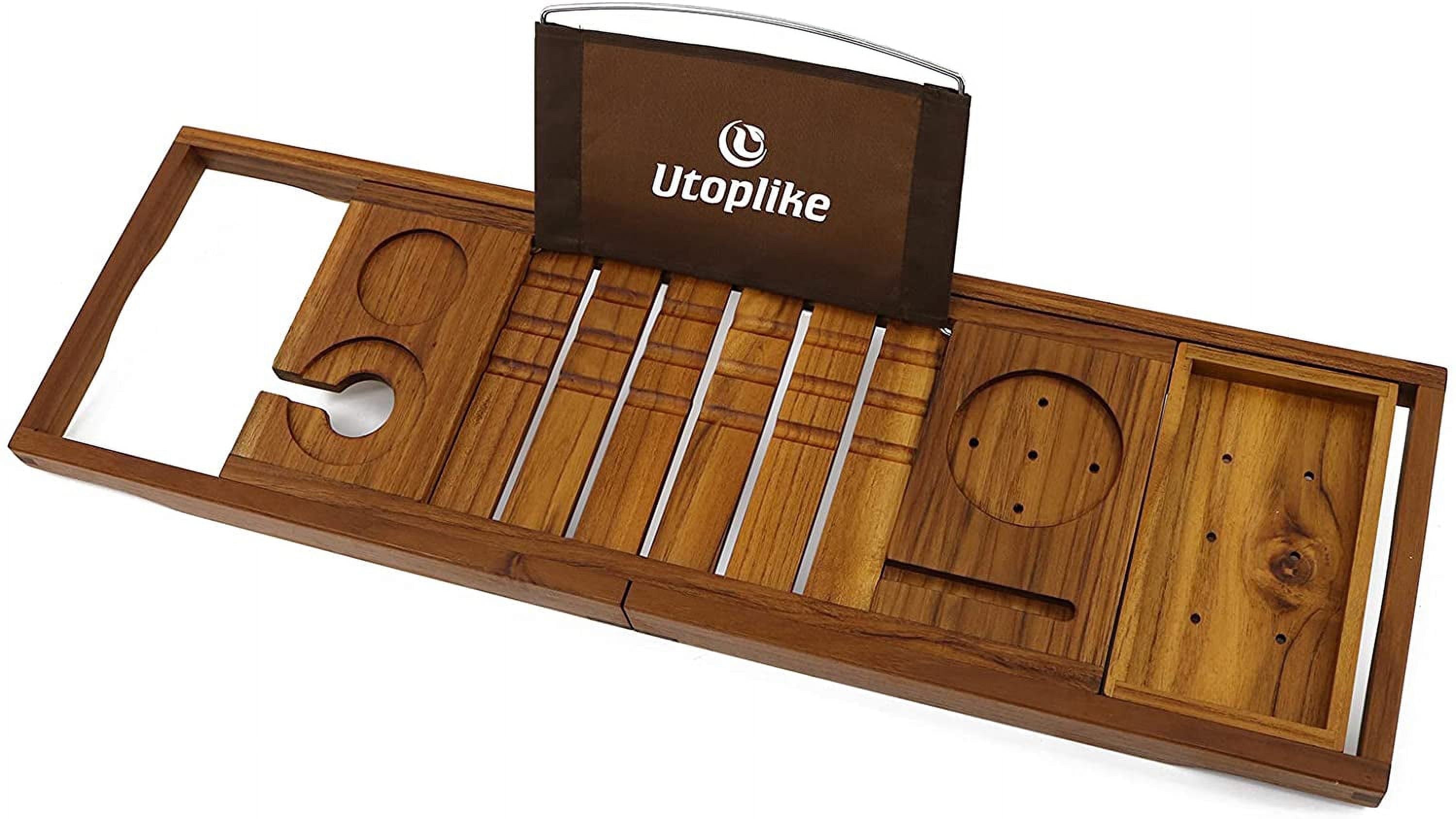 Utoplike Teak Bathtub Caddy Tray Bath Tray for Tub,Unique Bathtub ...