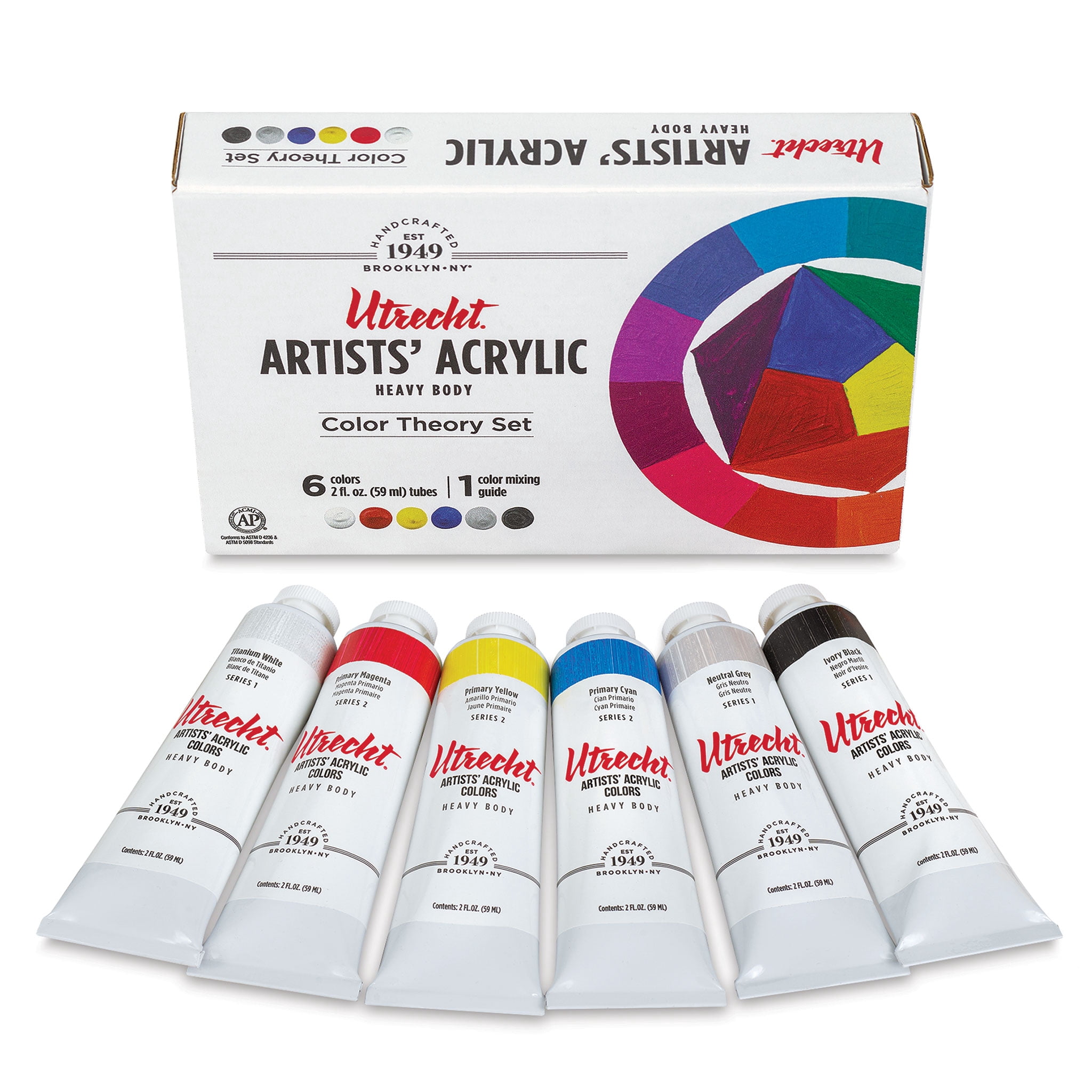 Utrecht Artists' Acrylic Paints - Set of 6, Color Theory, 59 ml ...
