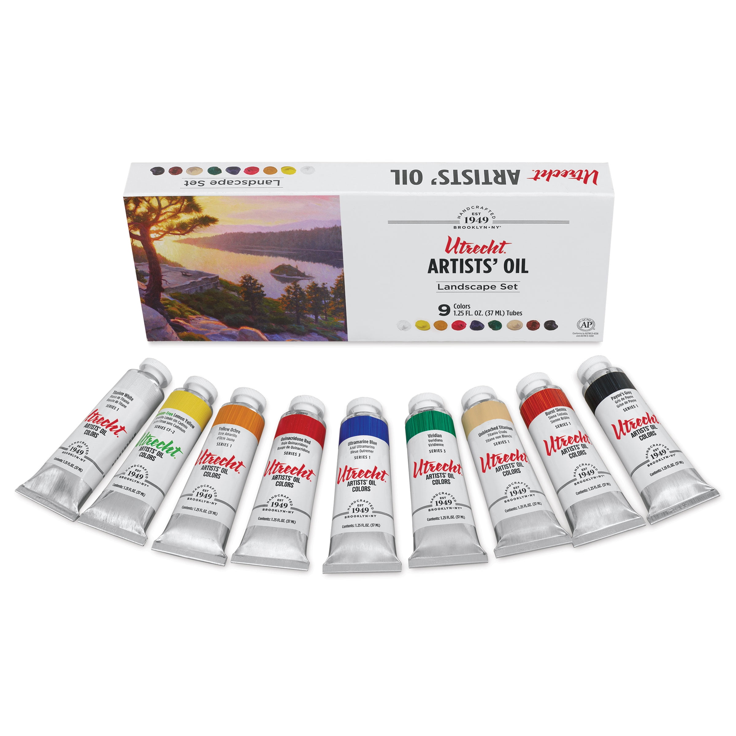 Utrecht Artists' Oil Paint - Set of 9, Landscape Colors, 37 ml ...