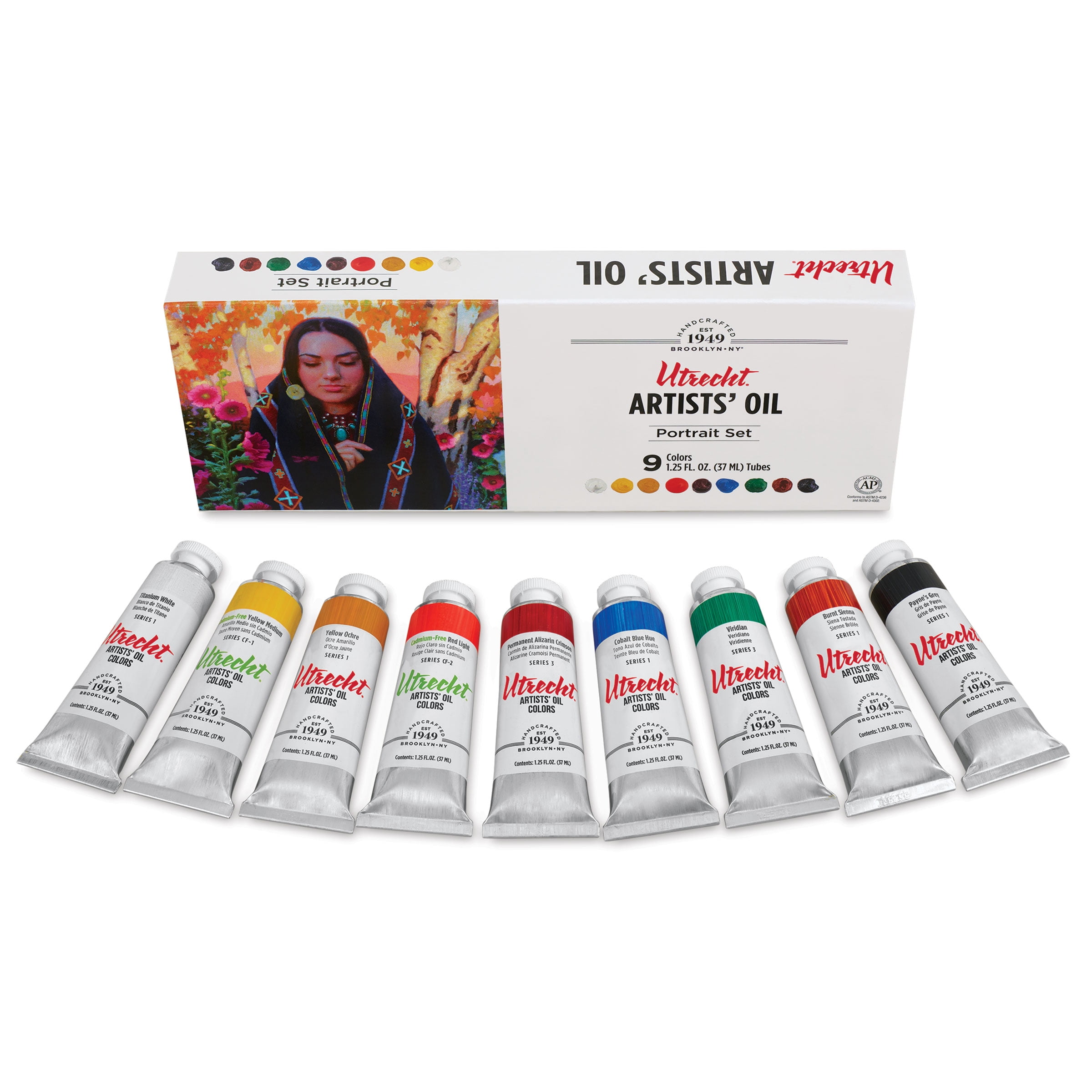 Utrecht Artists' Oil Paint - Set of 9, Portrait Colors, 37 ml - Walmart.com