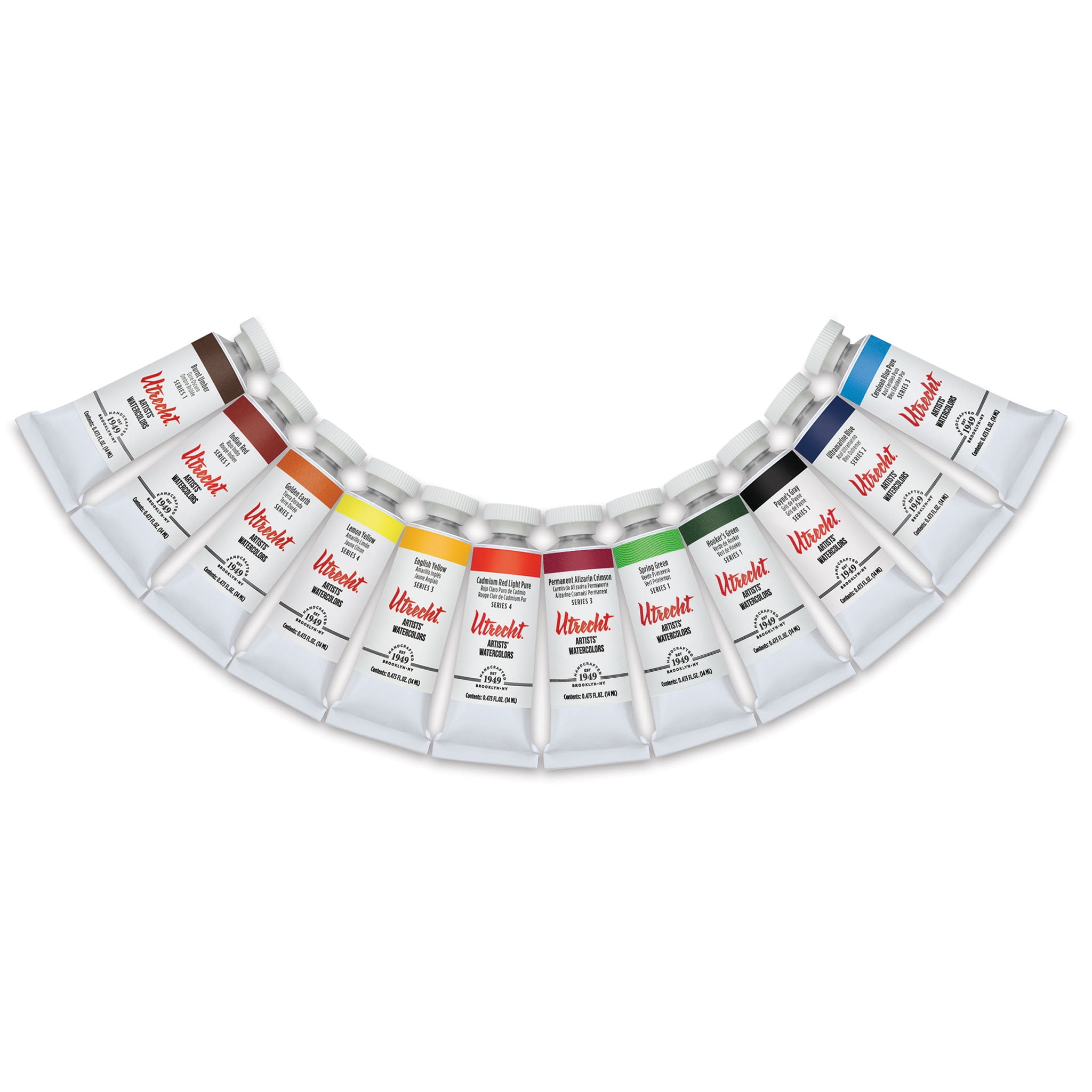 Utrecht Artists' Watercolor Paint - Set of 12, Landscape Colors, 14 ml ...