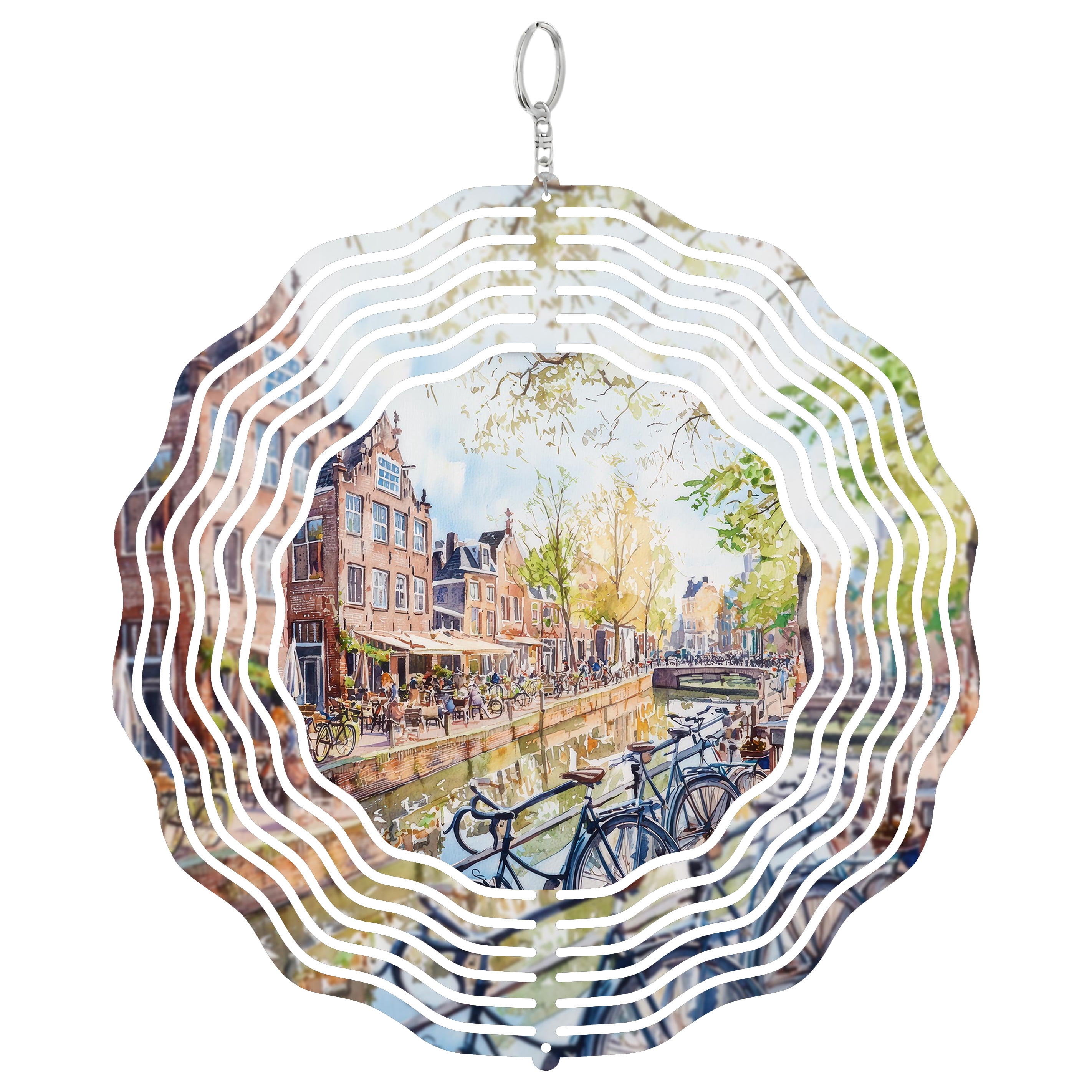 Utrecht Netherlands Canal City 3D Wind Spinner Metal Laser Cut Hanging ...