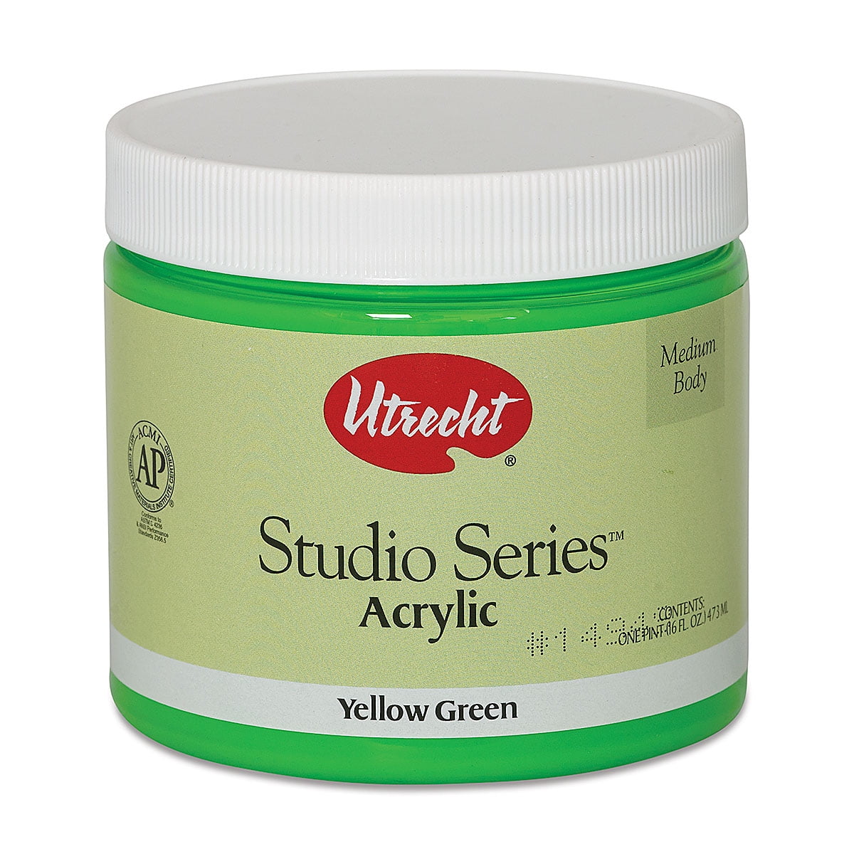 Utrecht Studio Series Acrylic Paint - Yellow Green, Pint - Walmart.com