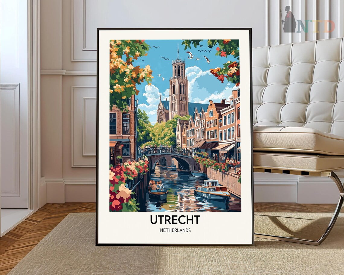 Utrecht Travel Poster, Utrecht Wall Art, Utrecht Poster Print, Utrecht ...