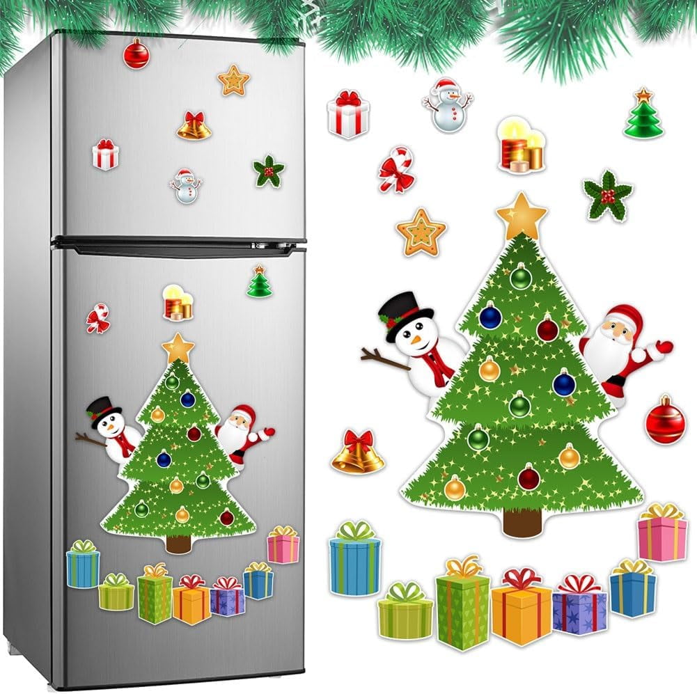 Utrum Christmas Themed Magnetic Stickers, Christmas Tree Magnets for ...