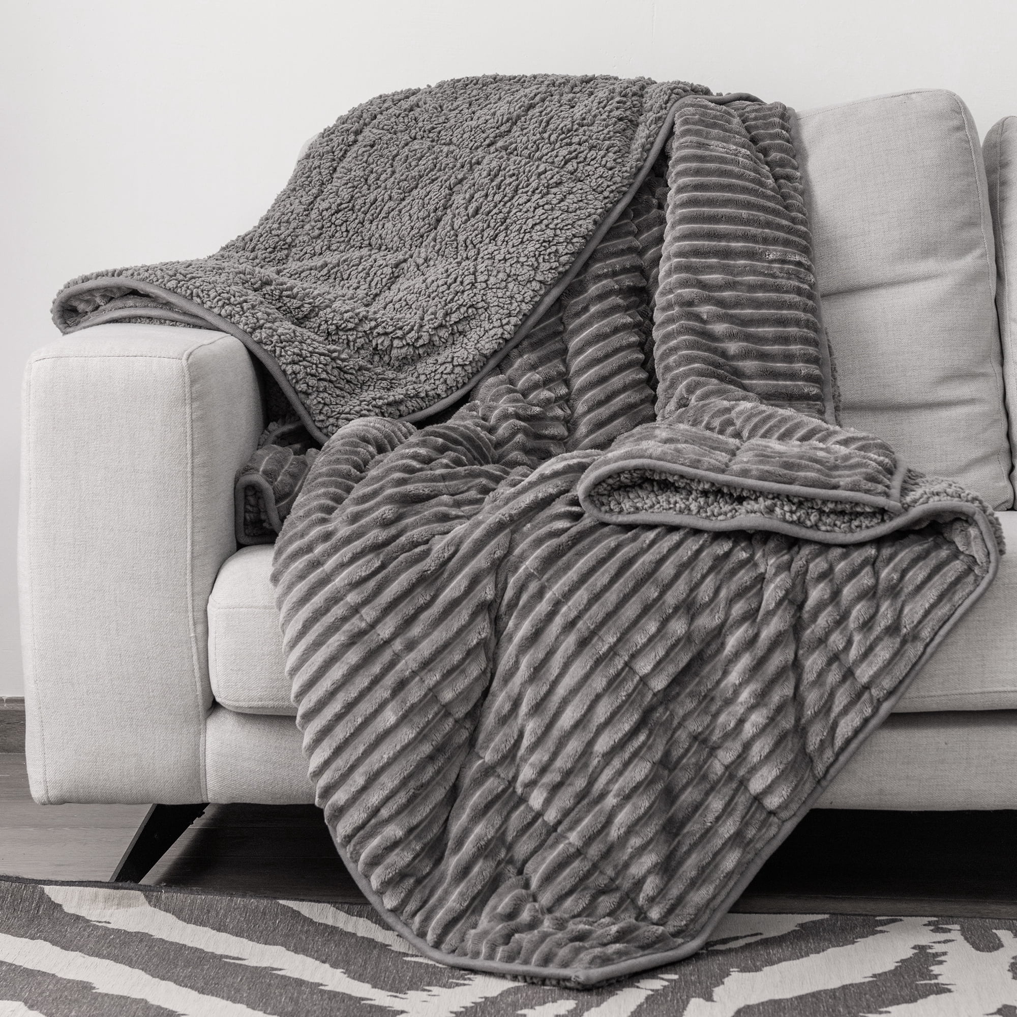 "Uttermara 15 lbs Sherpa Fleece Weighted Queen Size Blanket, Ultra Soft ...