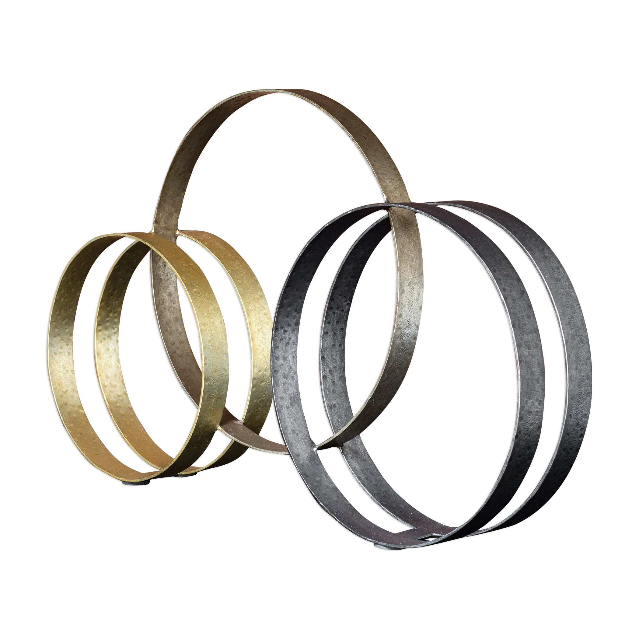 Uttermost Adilynn Iron Ring Sculpture in Antique Silver and Gold ...