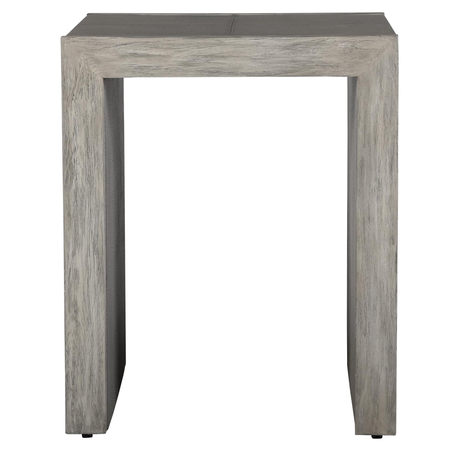 Uttermost Aerina Contemporary Wood & Faux Shagreen End Table in Light ...