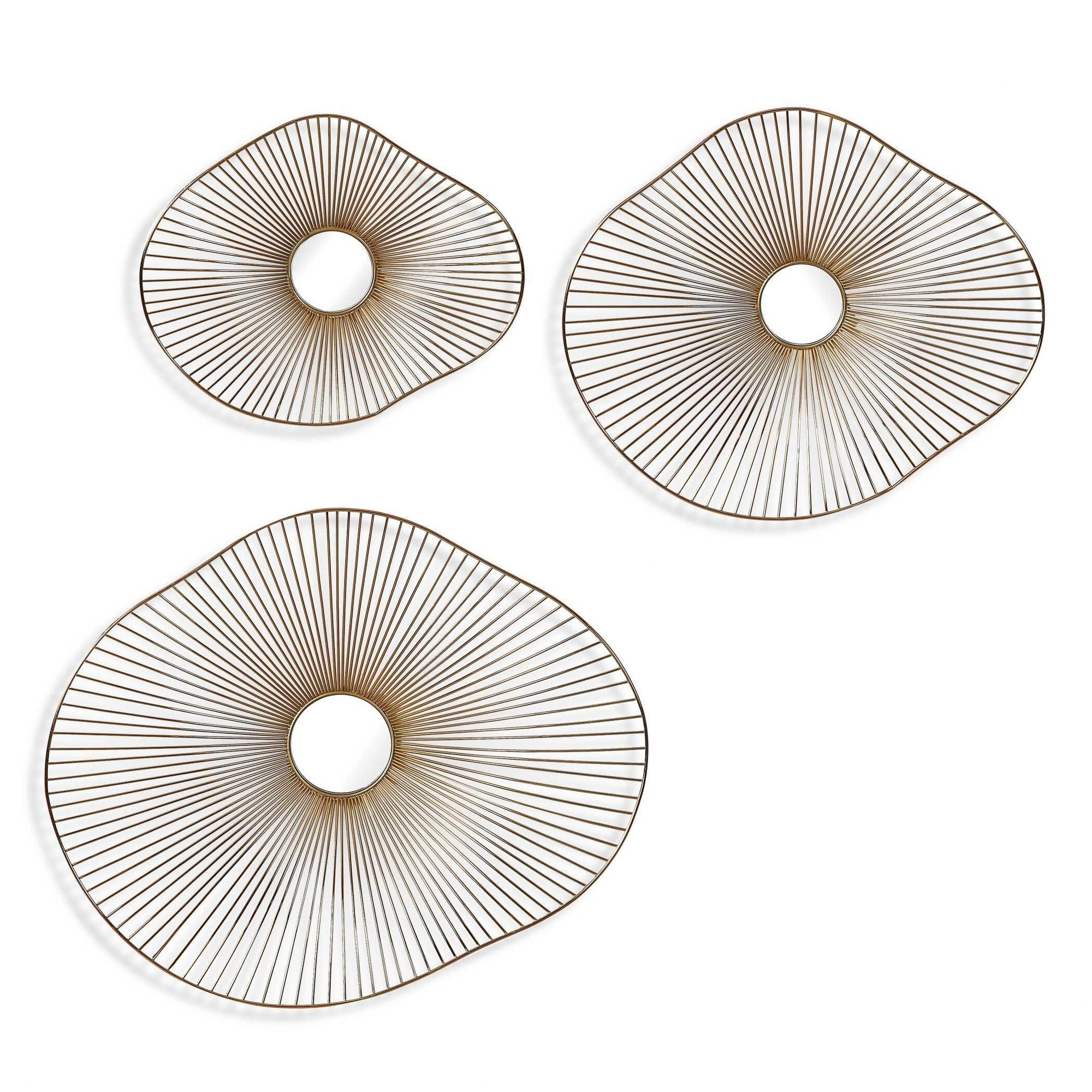 Uttermost Avarie Contemporary Metal and Glass Wall Art in Gold (Set of ...