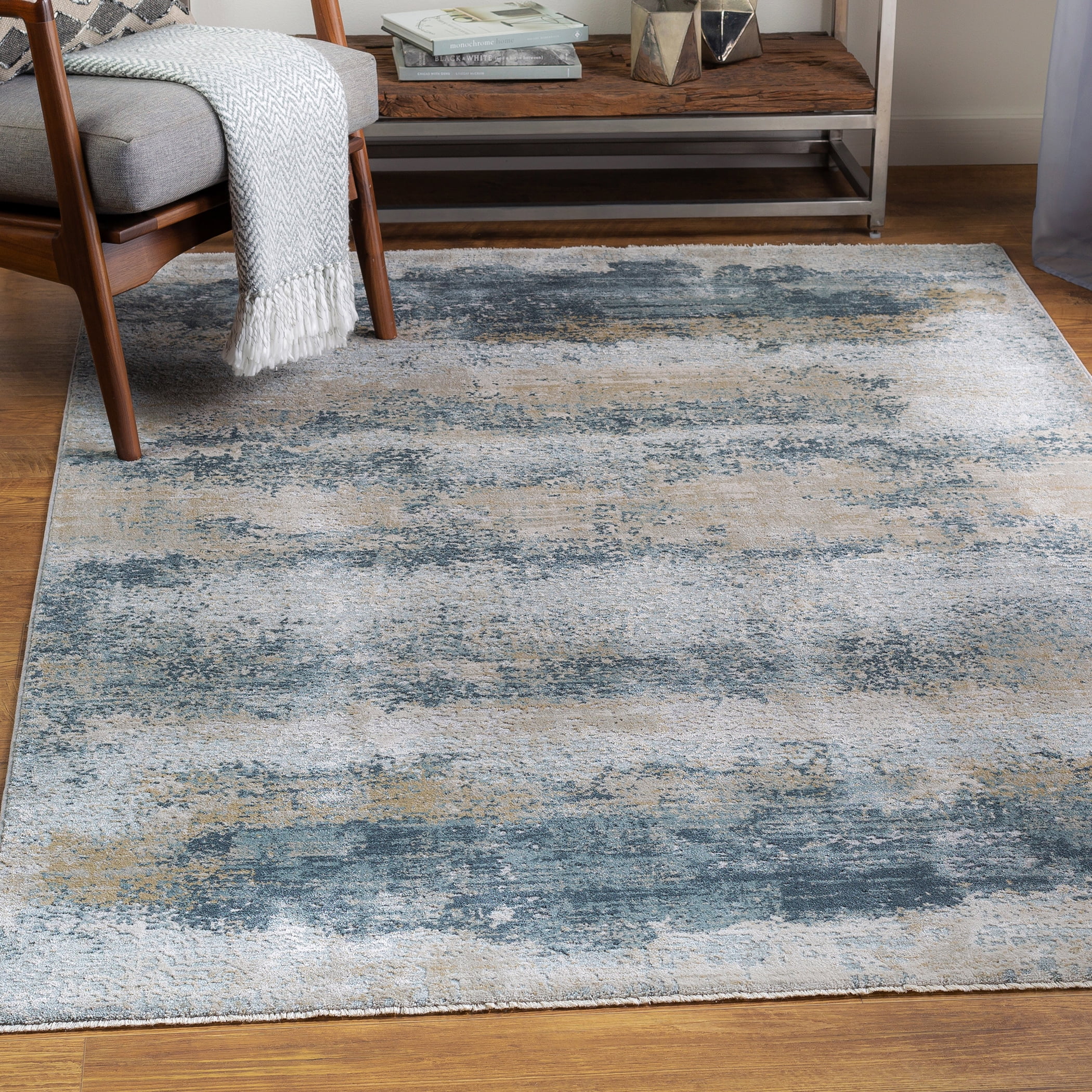 Uttermost Bremen 146x108" Modern Polyester Fabric Rug in Multi-Color ...