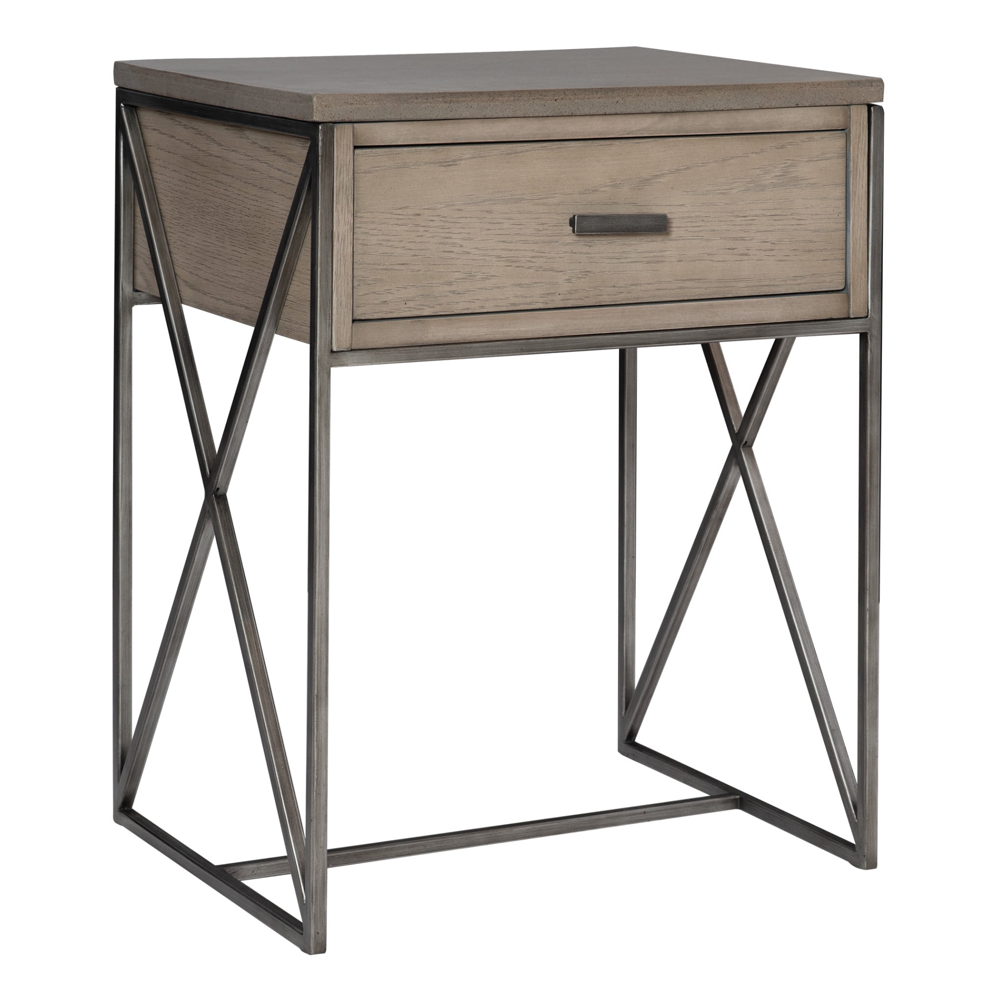 Uttermost Cartwright Coastal Iron Concrete and Wood Side Table in Mushroom Gray - Walmart.com