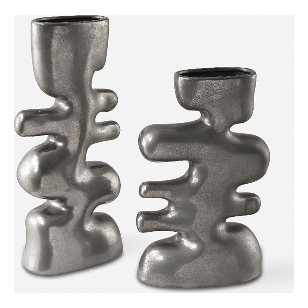 Uttermost Free Flowing Nickel Vases Set of 2 - Walmart.com