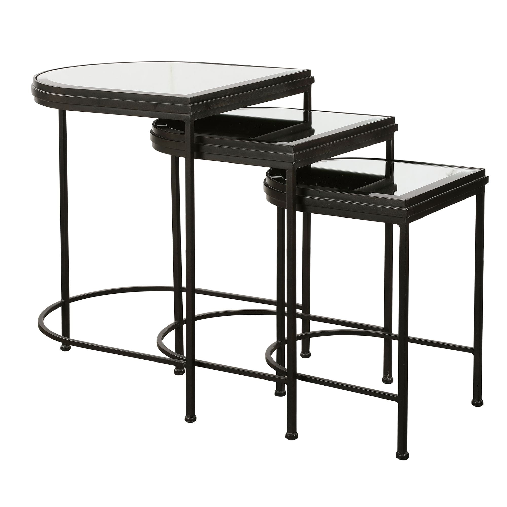 Uttermost India Contemporary Ceramic Nesting Tables in Black (Set of 3 ...
