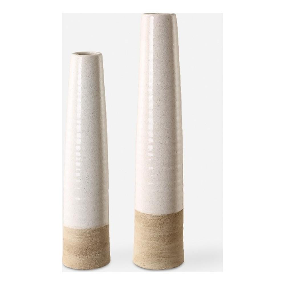 Uttermost Ivory Sands Ceramic Vases Set of 2 - Walmart.com