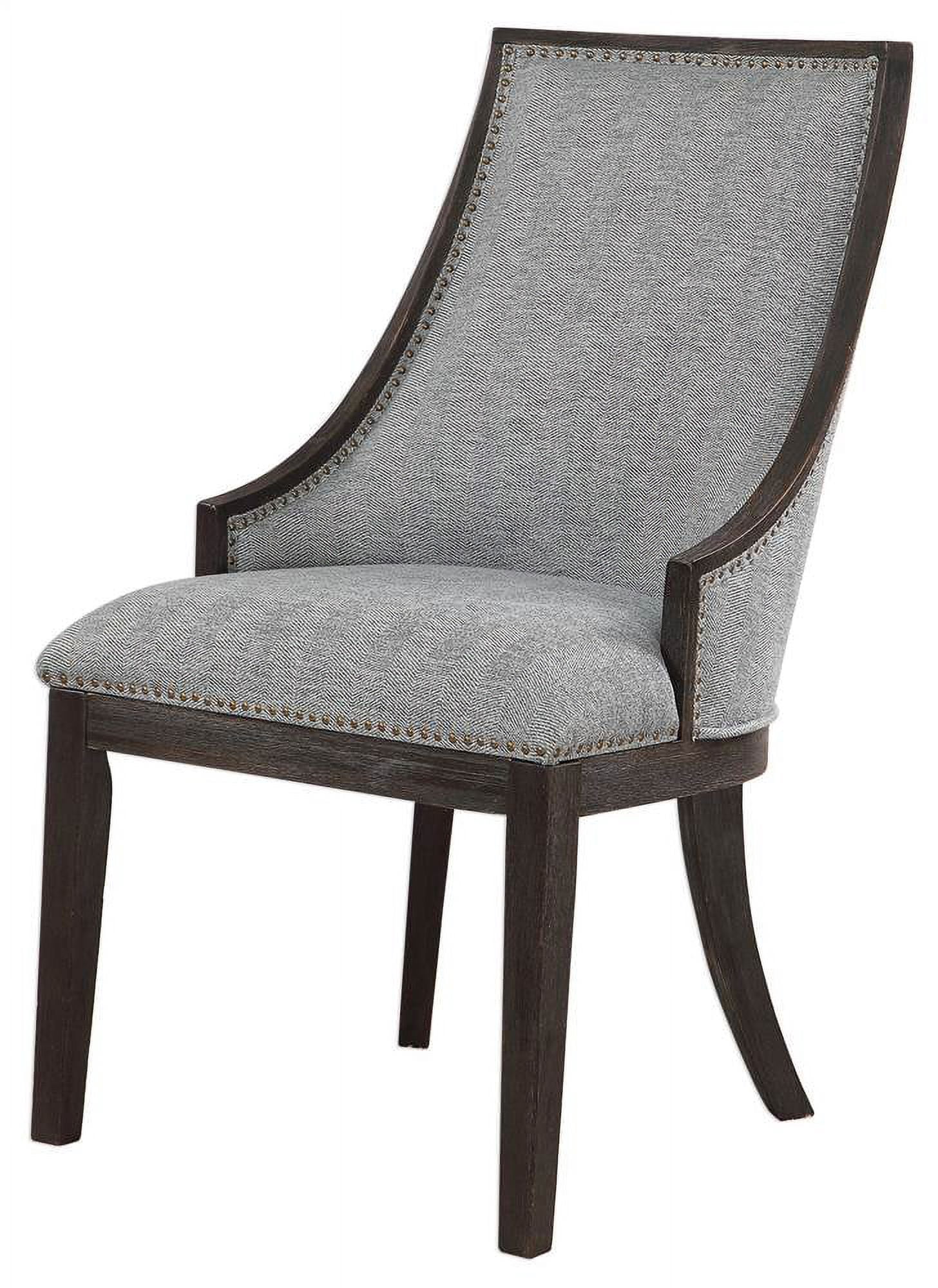 Uttermost Janis Wood Metal and Fabric Accent Chair in Light Denim/Ebony ...