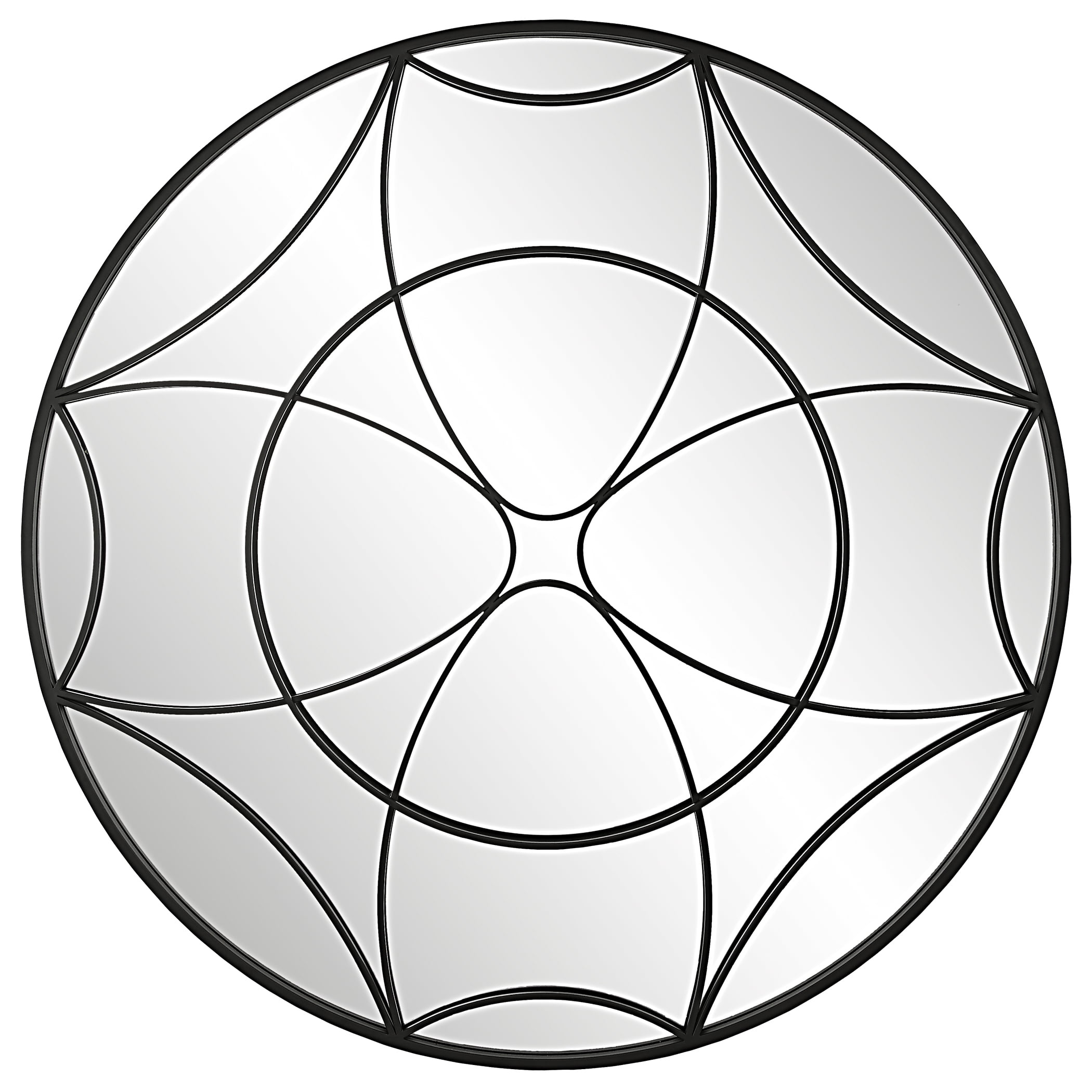 Uttermost Jocasta Circular Iron and Glass Mirrored Wall Decor in Satin Black - Walmart.com