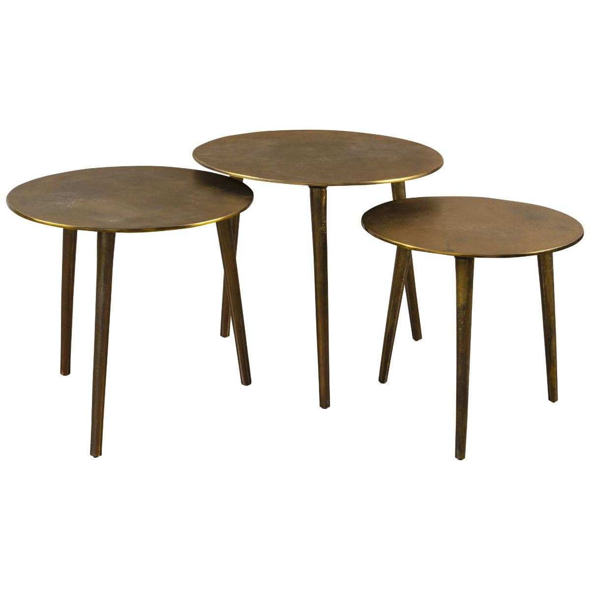Uttermost Kasai Aluminum Coffee Tables in Oxidized Antique Gold (Set of ...