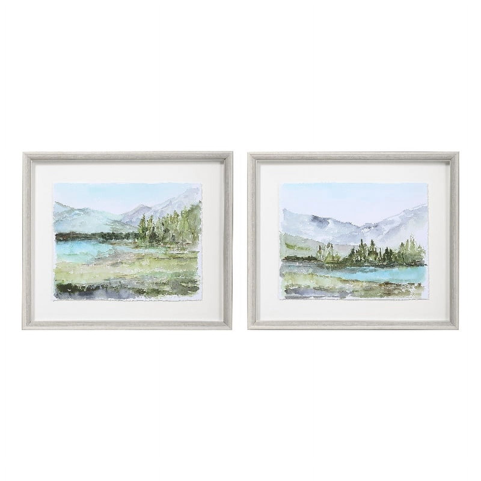 Uttermost Plein Air Reservoir Plastic Glass Prints - Blue/Green/White ...