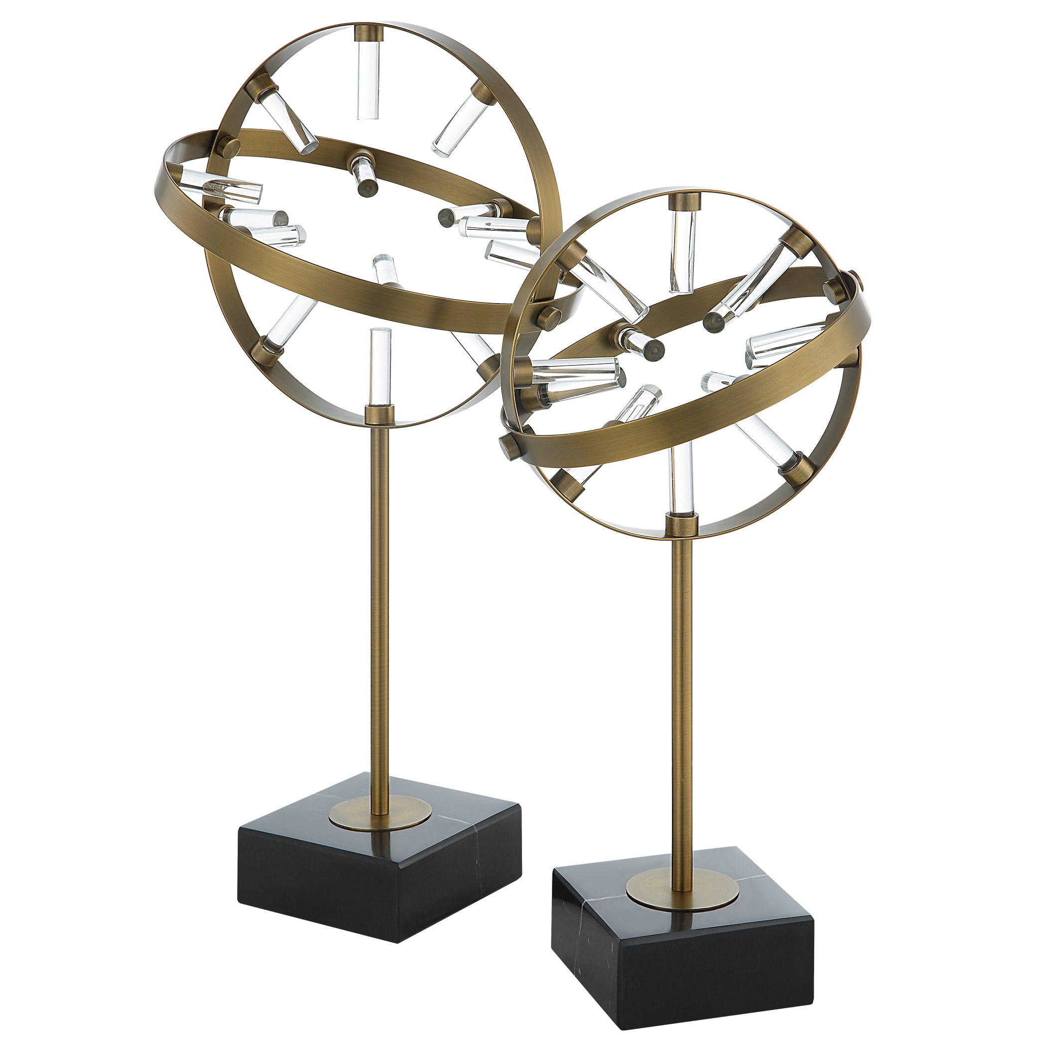 Uttermost Realm Spherical Brass Sculptures Set Of 2 - Walmart.com