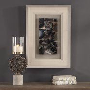 DecMode Square Shadow Boxes w/ Earth Tone Rope Abstract Art, Set of 2 ...