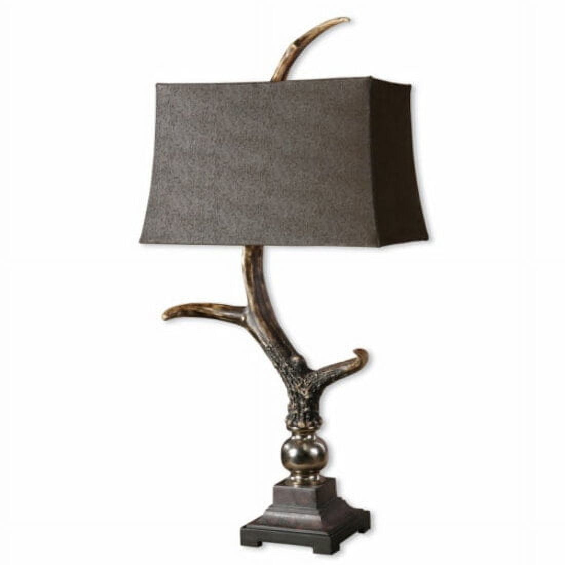 Uttermost Stag Horn Resin Table Lamp in Burnished Bone Ivory/Chocolate ...