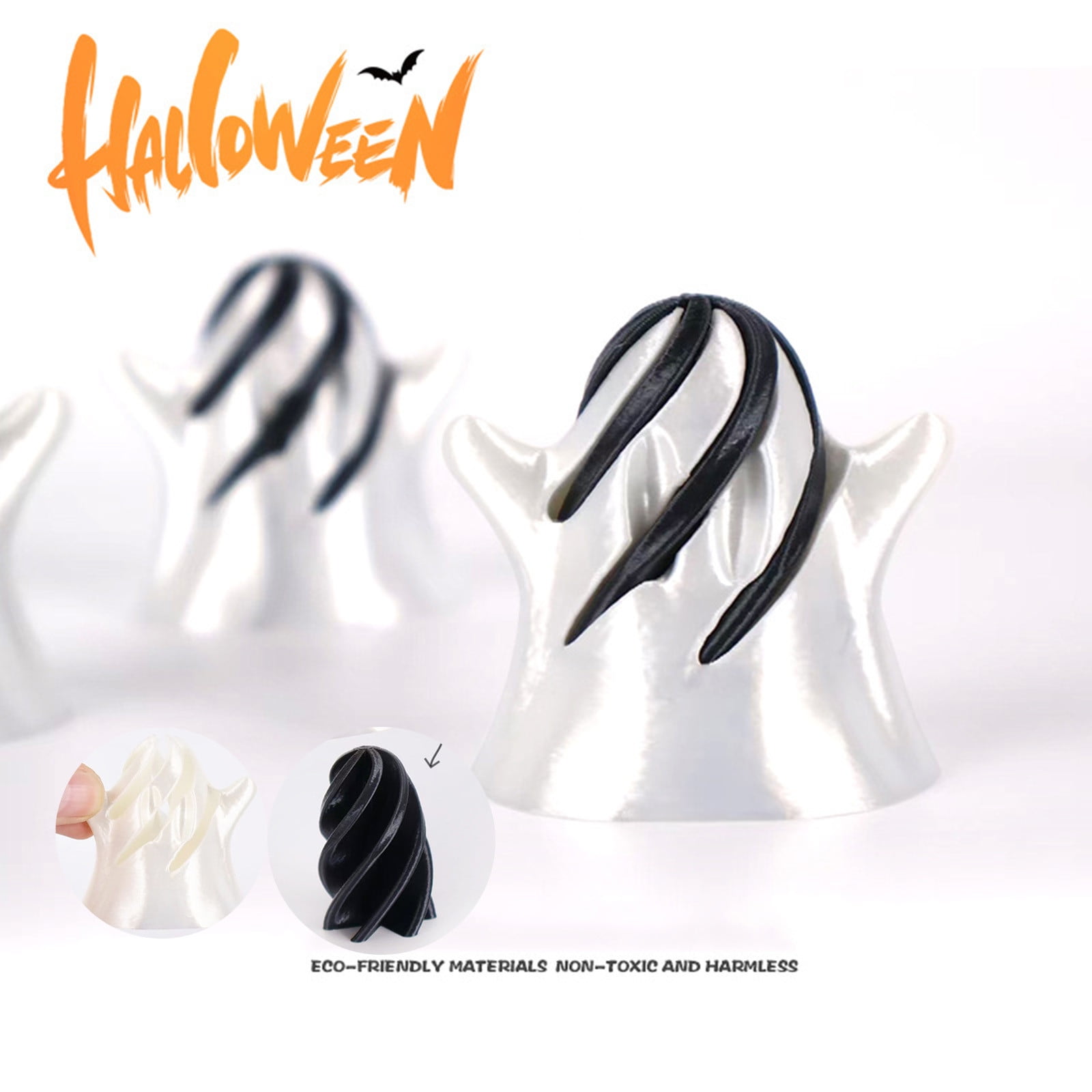 UttpKLBx Halloween Ghost Impossible Cone, Skeleton Ghost Spiral Fidget ...