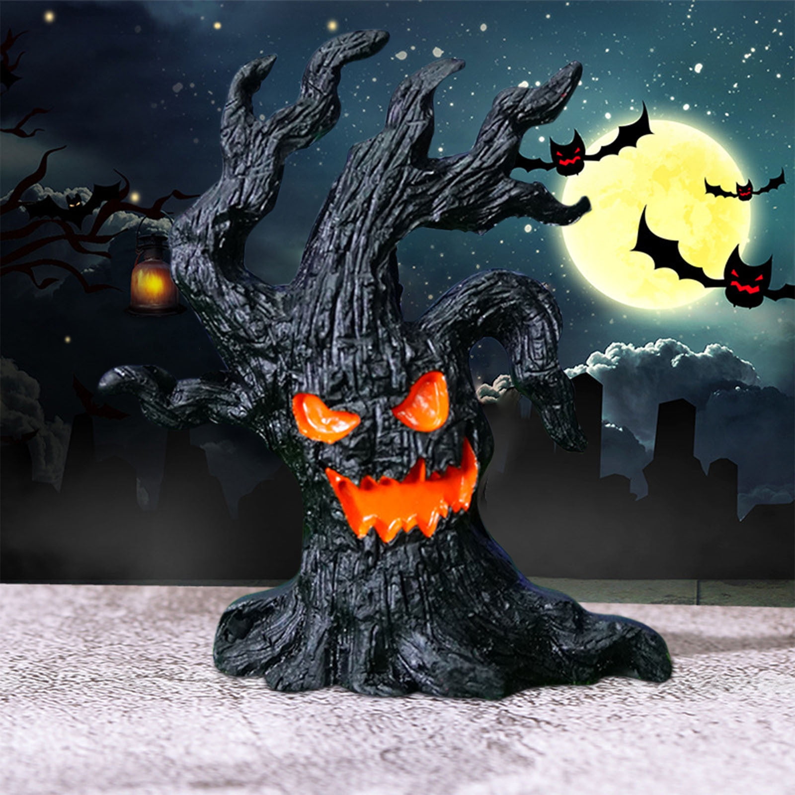 UttpKLBx Tree Stump Ghost Figurines Spooky Ghost Stump Statue Sculpture ...