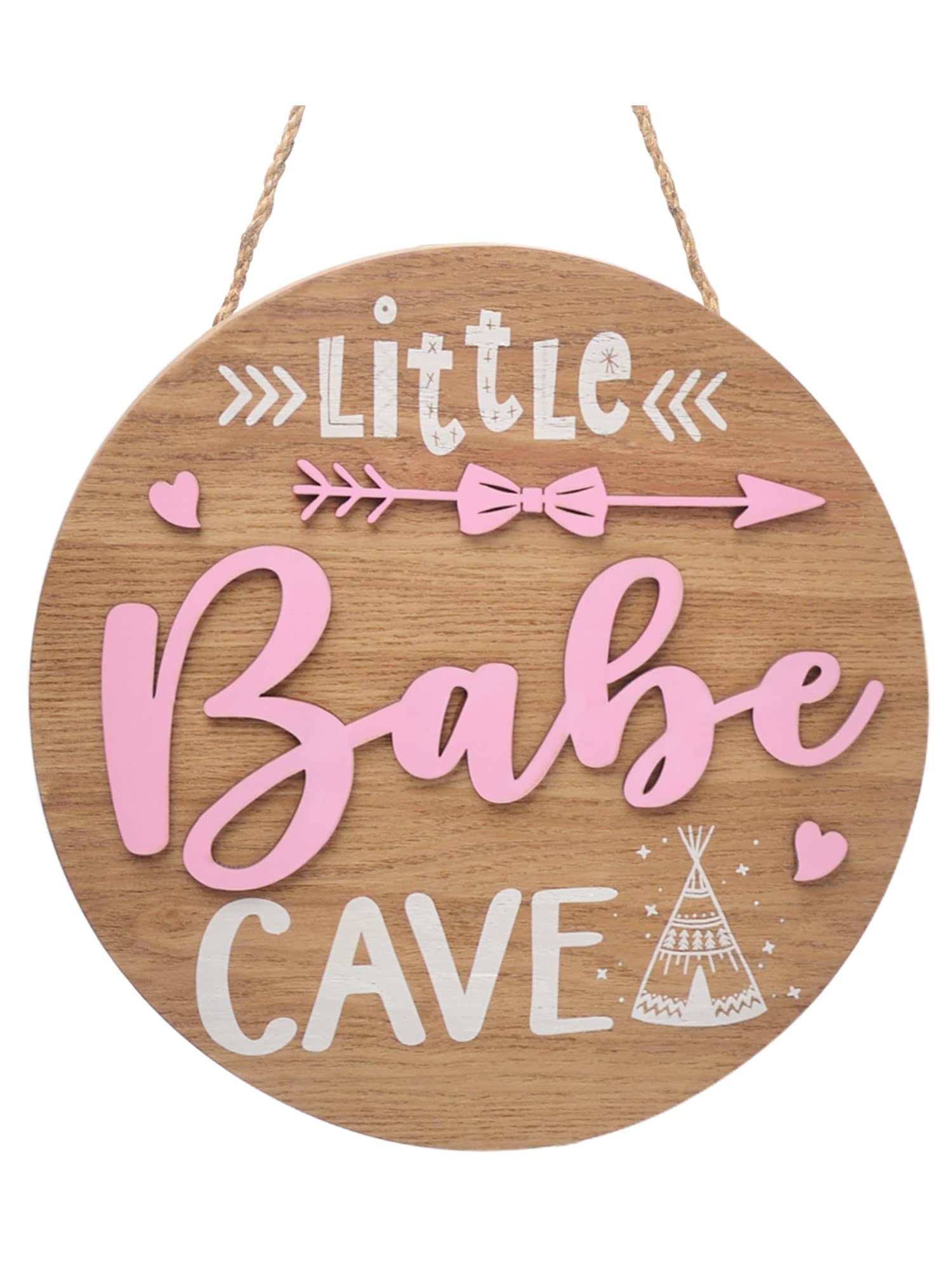 Utuichuo Wooden Circle Door Sign, Little Babe Cave, 12'' Round Pink ...
