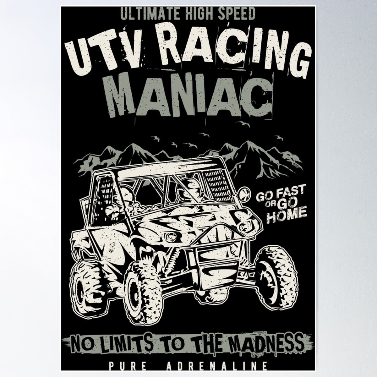 Utv Sxs Racing Maniac Poster Wall Art, Modern Wall Decor, 16x24 ...