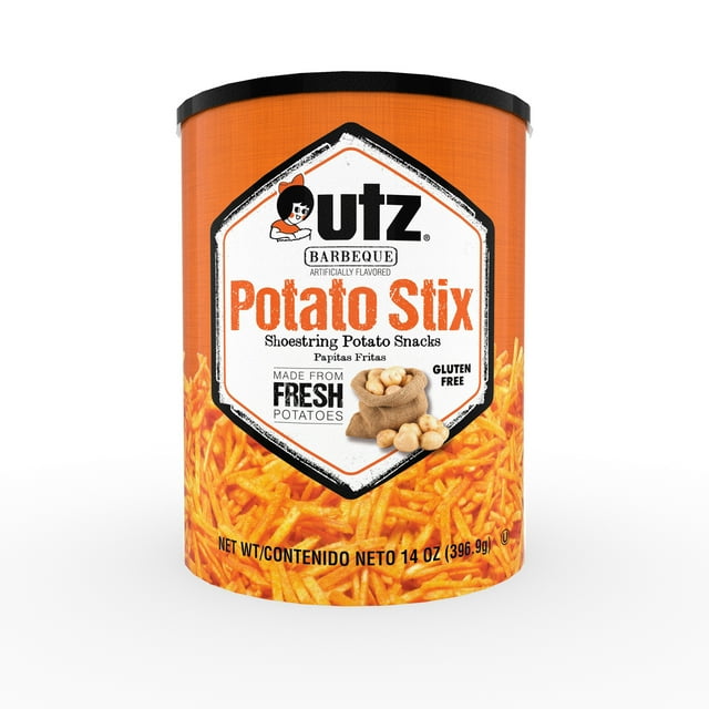 Utz BBQ Potato Stix, Crispy Snacks, Gluten-Free, 14 oz Canister ...