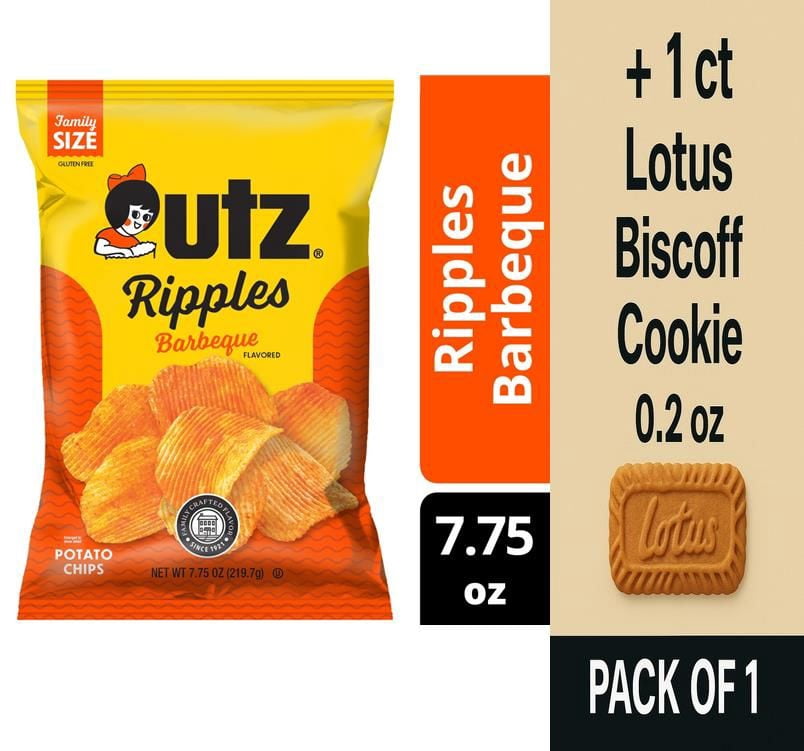 Utz Barbeque Ripples Potato Chips Family Size 7.75 oz - Pack of 1 ...