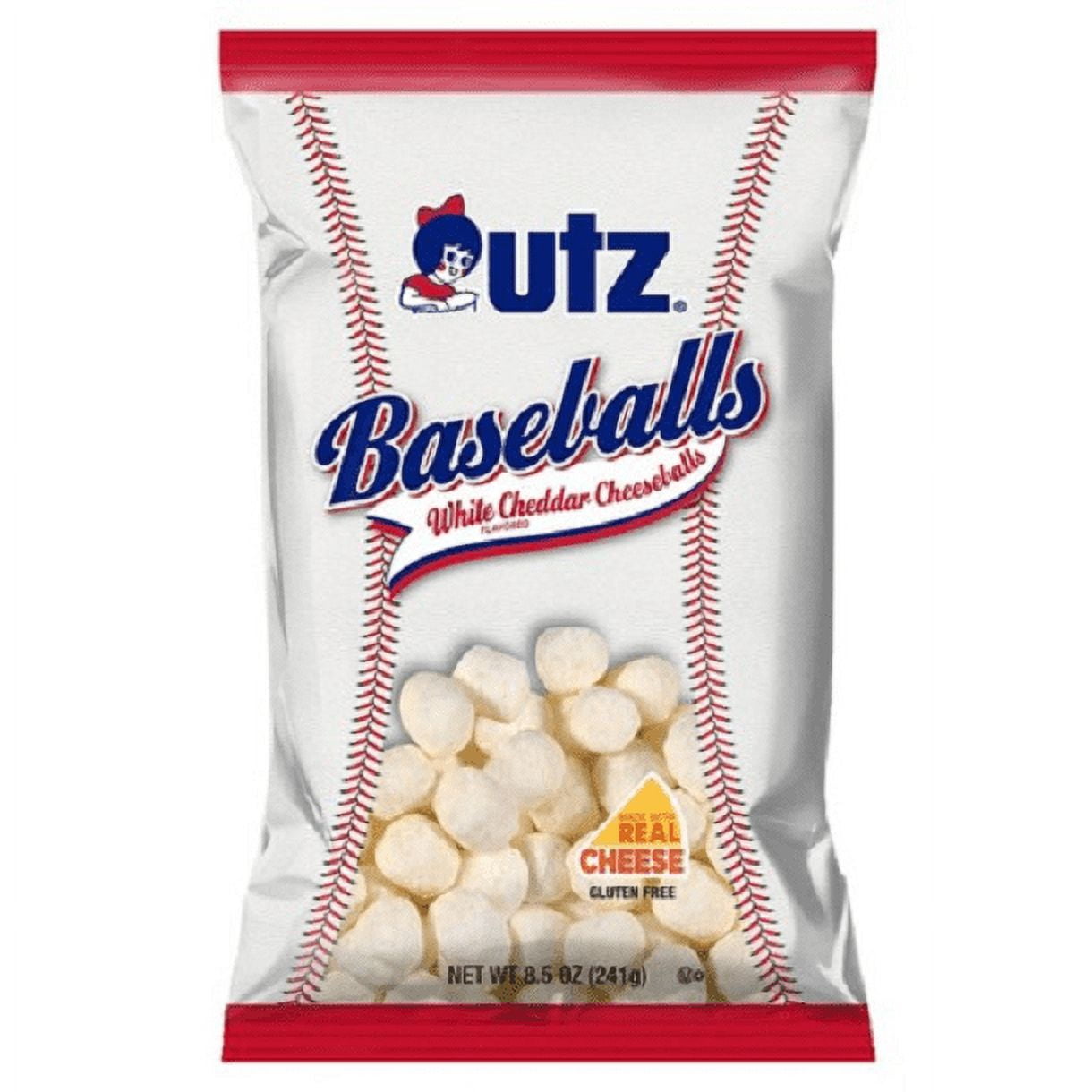 Utz Baseballs White Cheddar Cheese Balls, 3-Pack, 8.5 oz Bags, Crunchy ...
