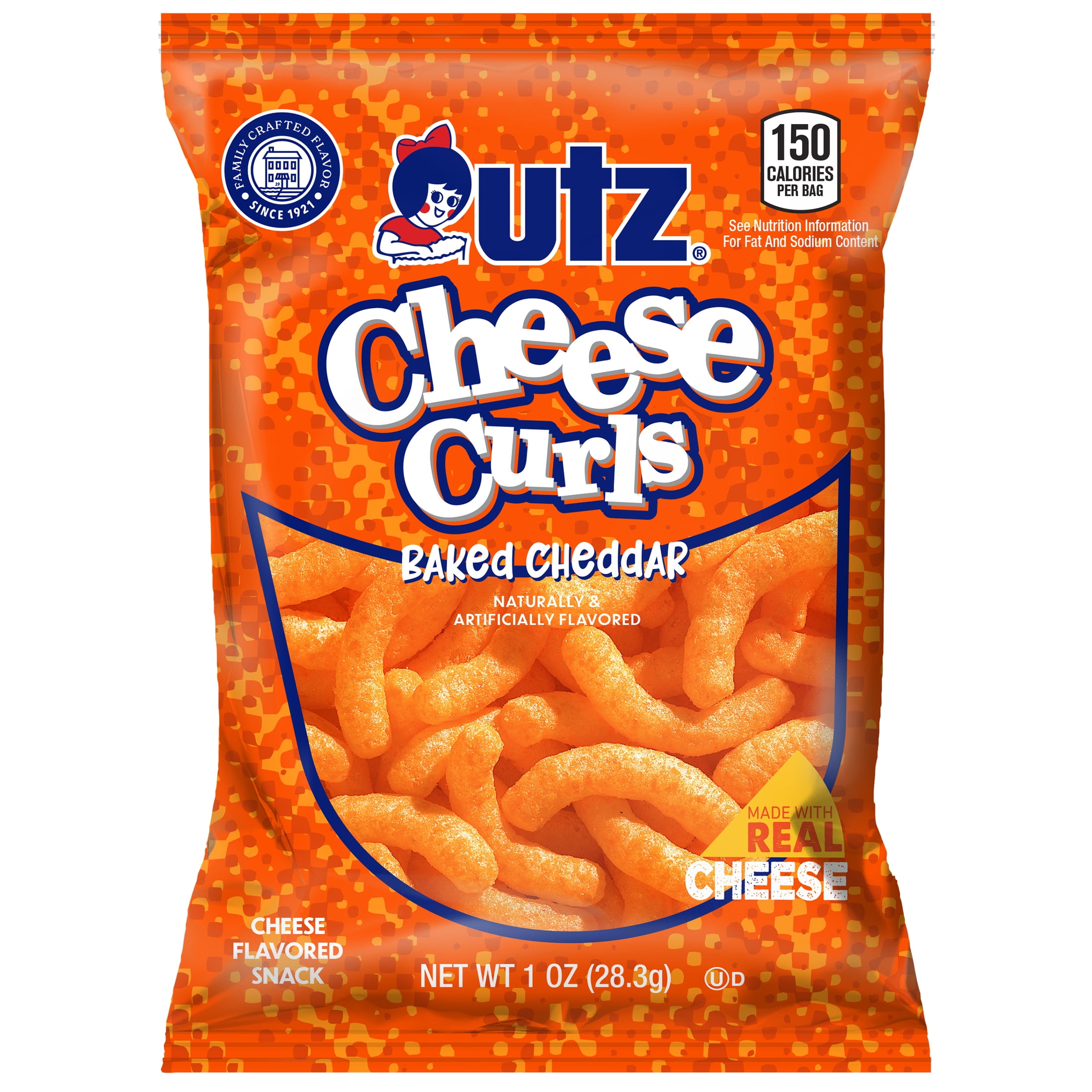 Utz Cheddar Cheese Curls, 1 oz Bag - Walmart.com