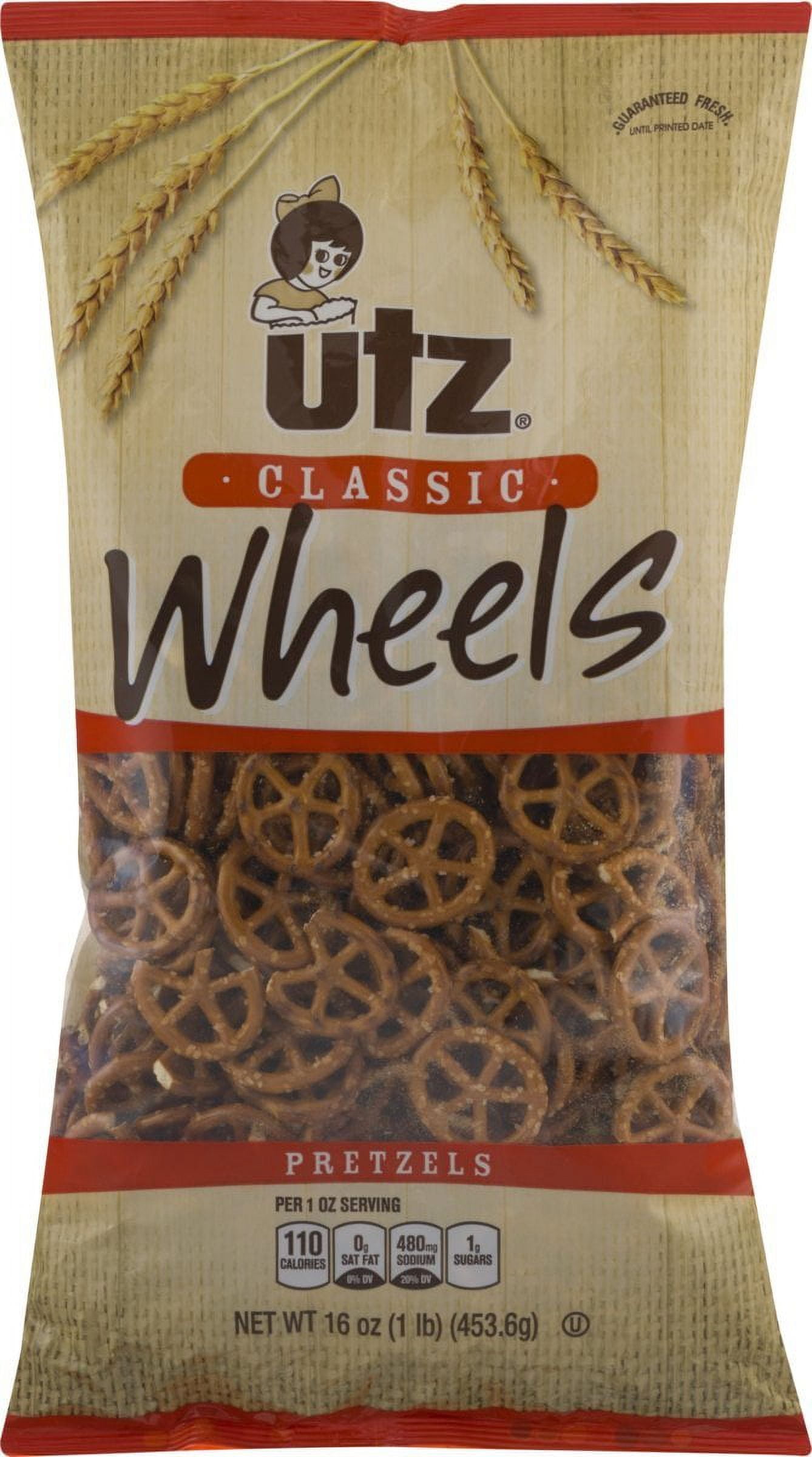 Utz Classic Wheels Pretzels, 16 oz. Bag, Delicious Treats, Pack of 3 ...