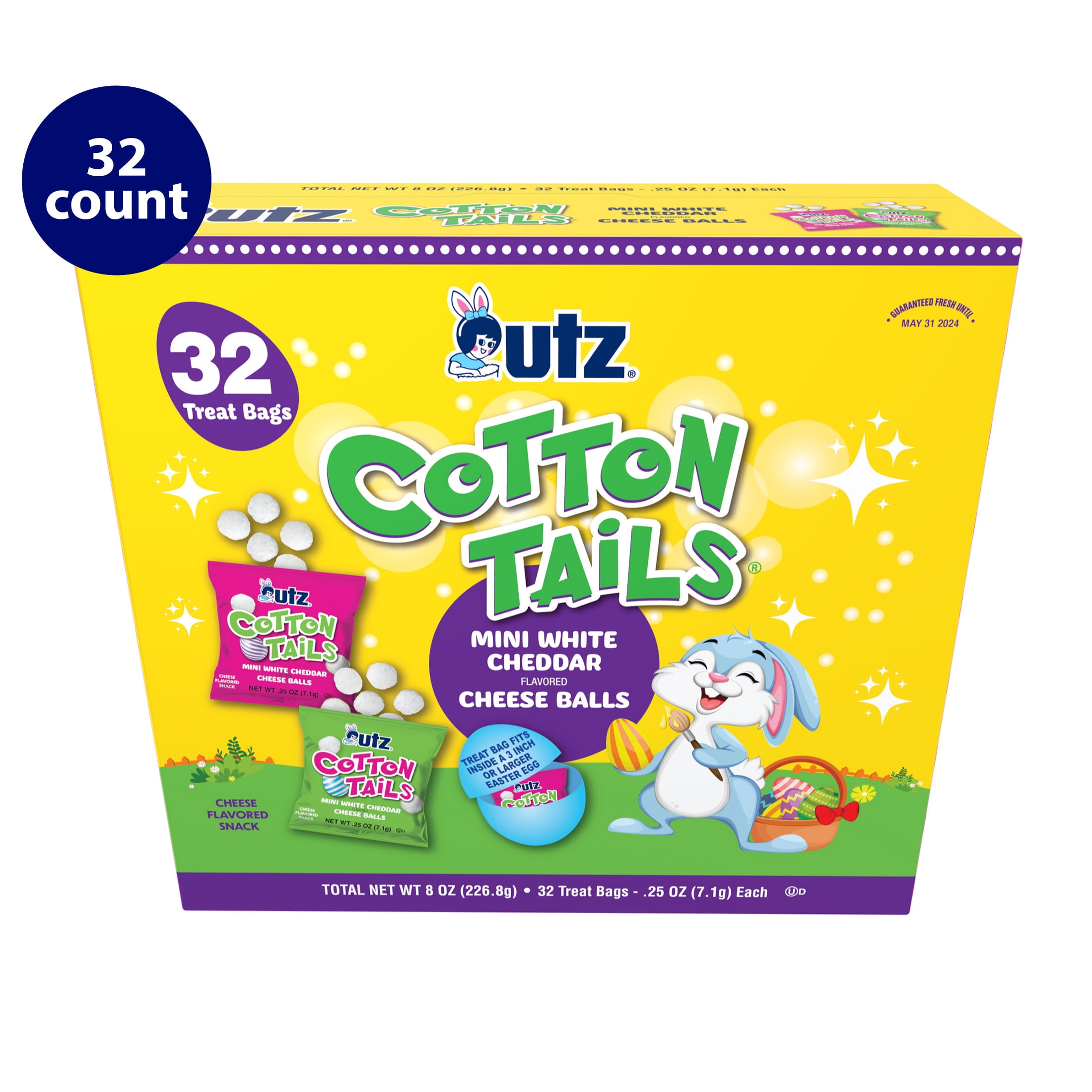 Utz Cotton Tails Mini White Cheddar Cheese Balls, 0.25 oz, 32 Count ...