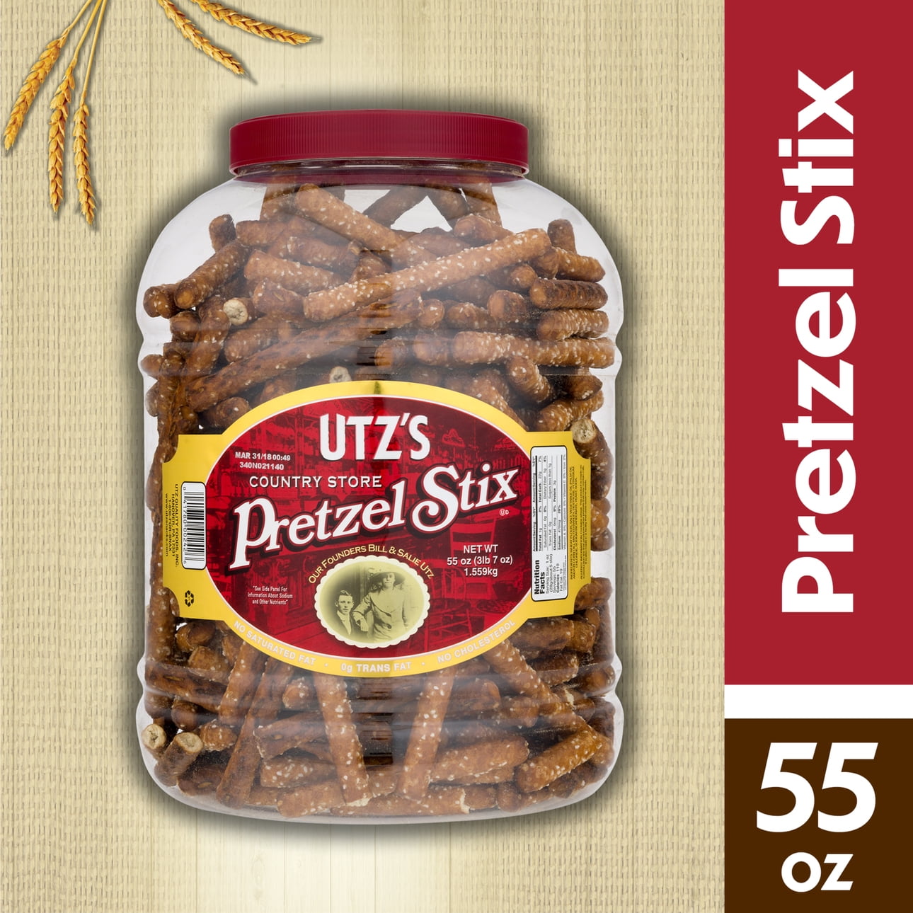 55 oz Utz Country Store Pretzel Stix Barrel - Walmart.com