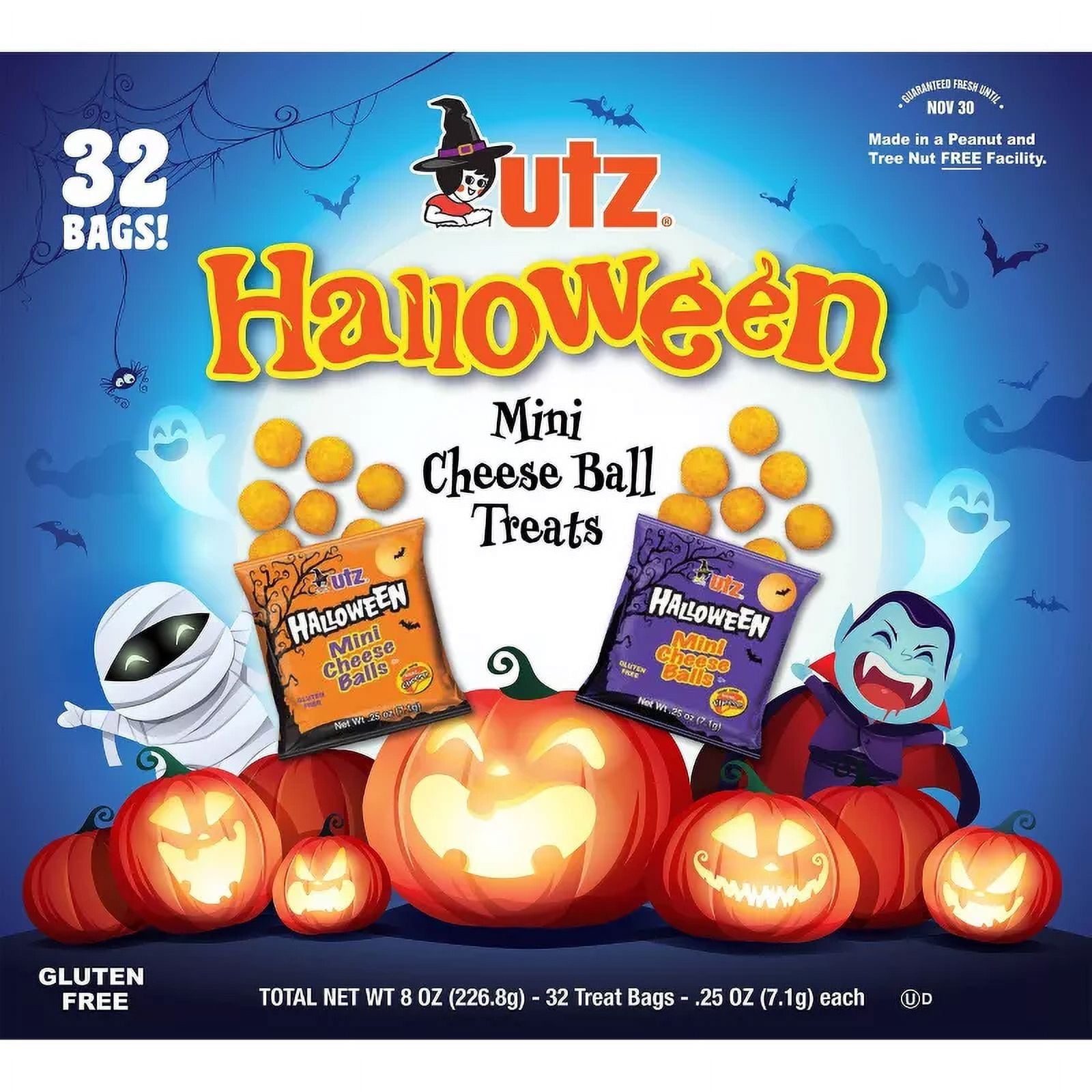 Utz Halloween Mini Cheese Ball Treats - 8oz/32ct - Walmart.com