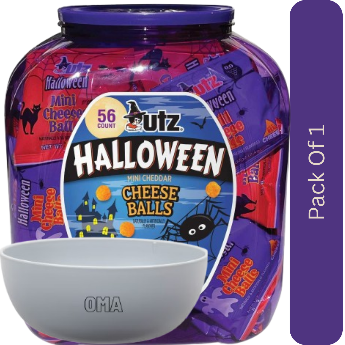 Utz Halloween Mini Cheese Balls, Spooky Snack Packs, 56 ct. With White ...